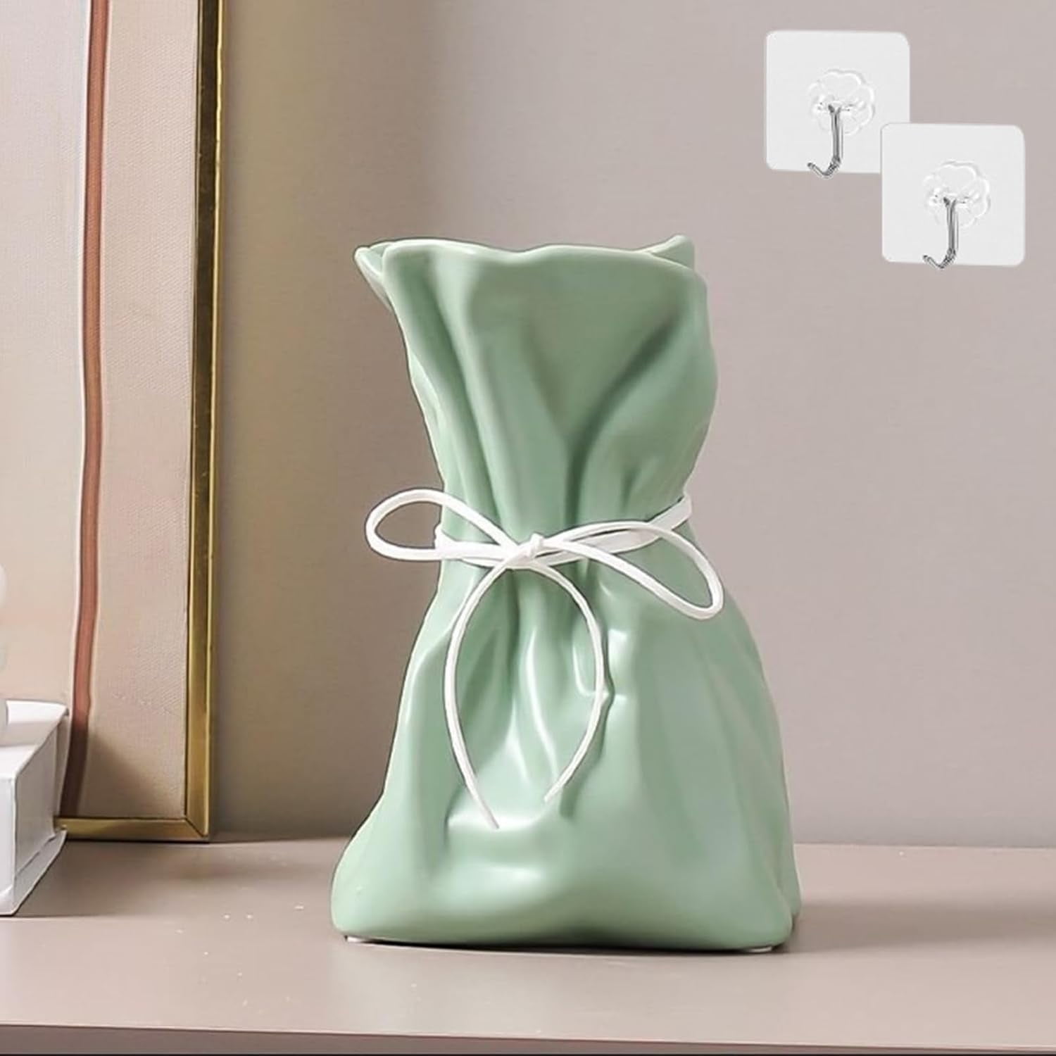 Paper Bag Vase, Crinkle Paperbag Design Flower for Bouquet, Ceramic ...