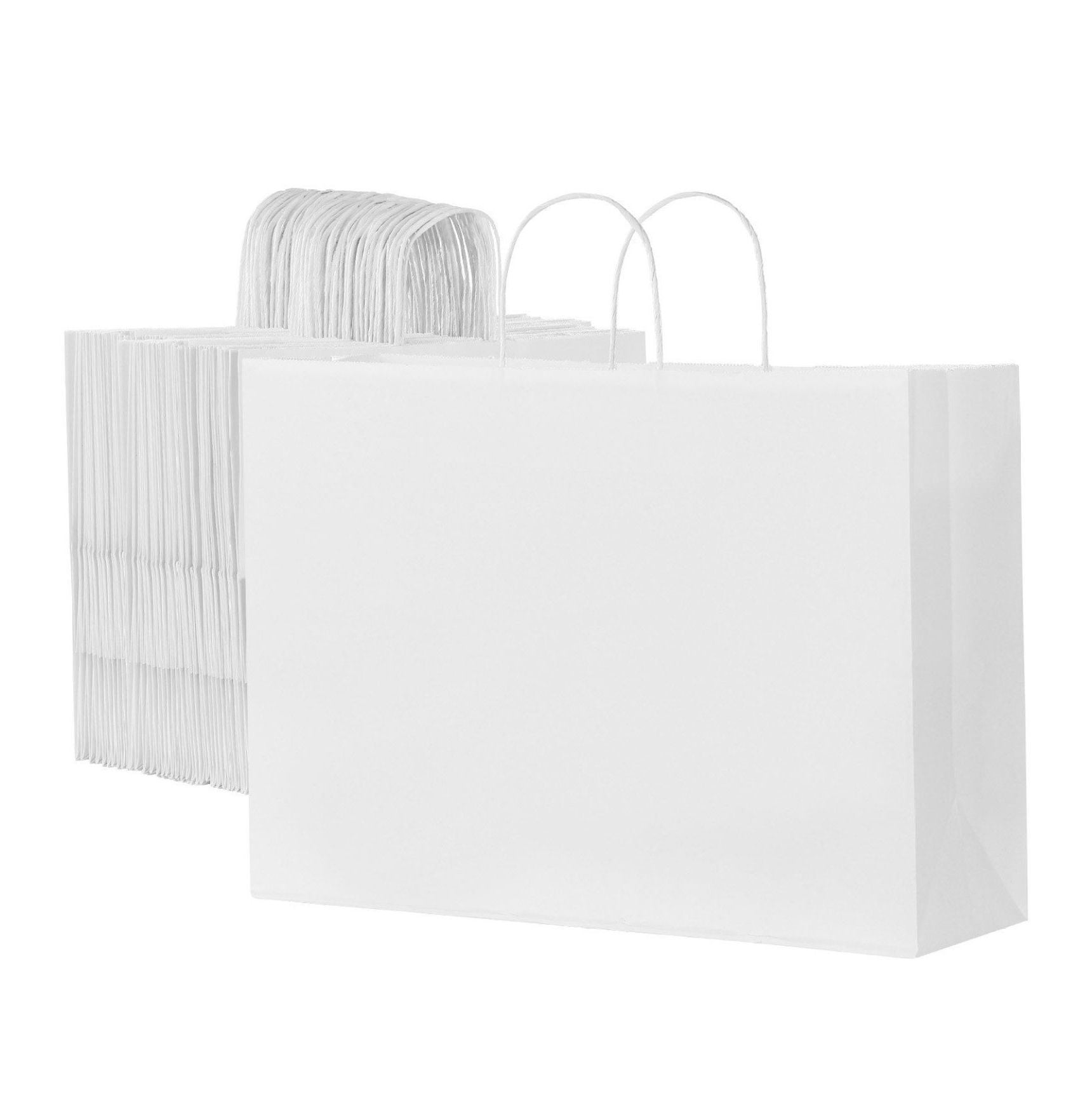Paper Bag with Handles 100Pcs 16x6x12 in Party Shopping Bag White ...