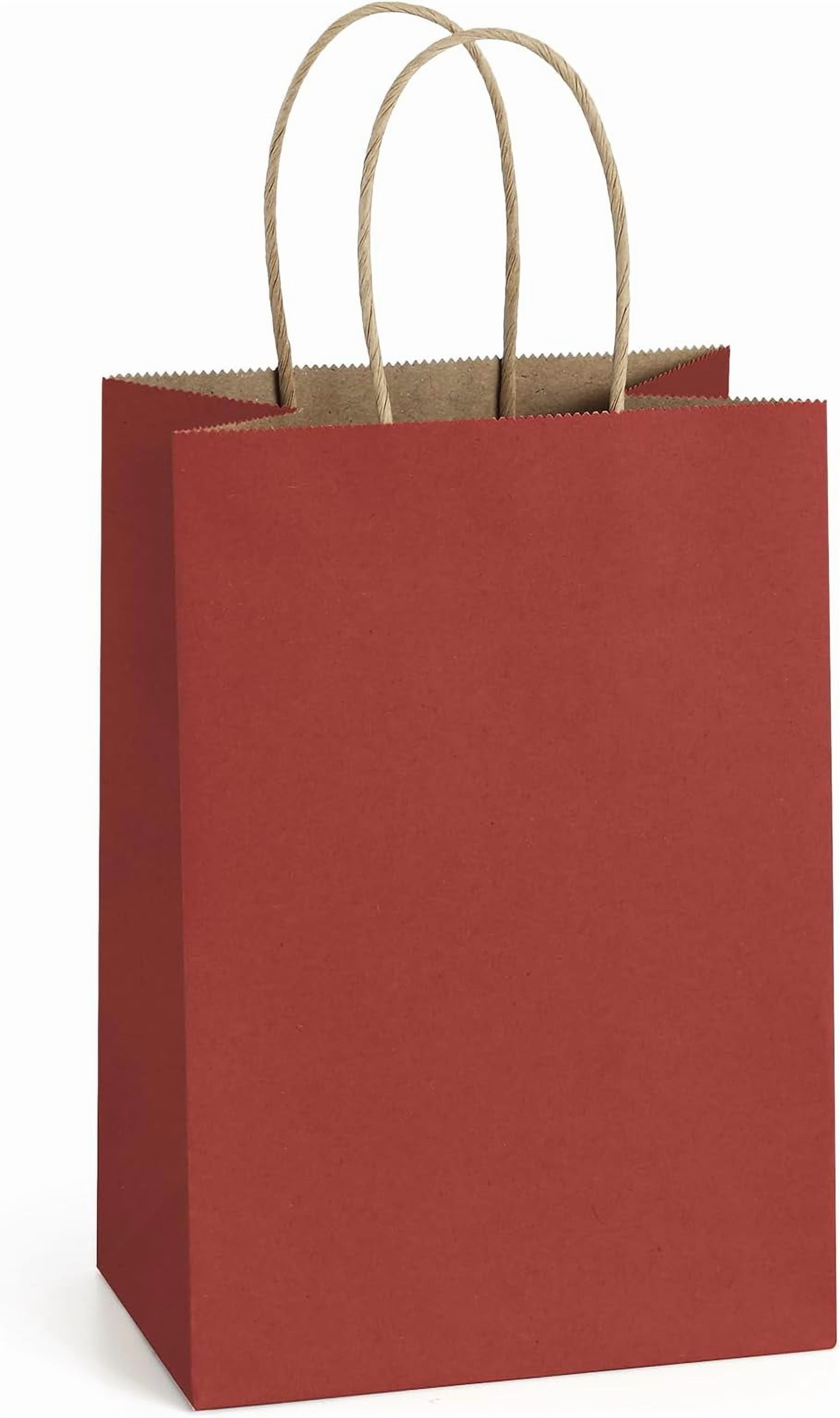 Paper Bags 100 count 5.25x3x8 Small Bags with Handles , for Shopping ...
