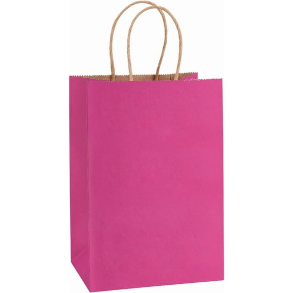 Paper Bags 100 count 5.25x3x8 Small Paper Bags with Handles , for ...