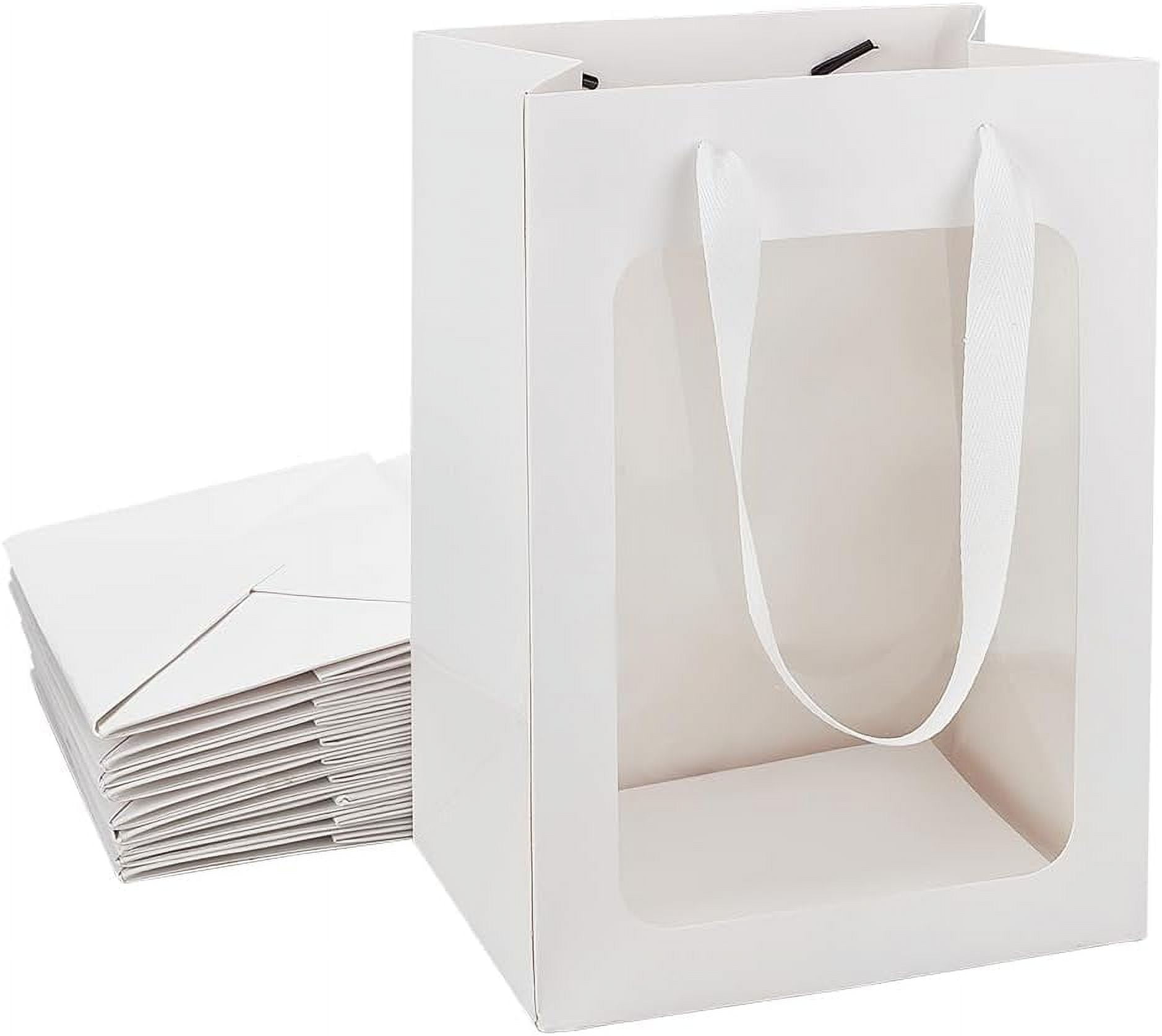Paper Bags Gift Shopping Bags with Transparent Clear Window Display and ...