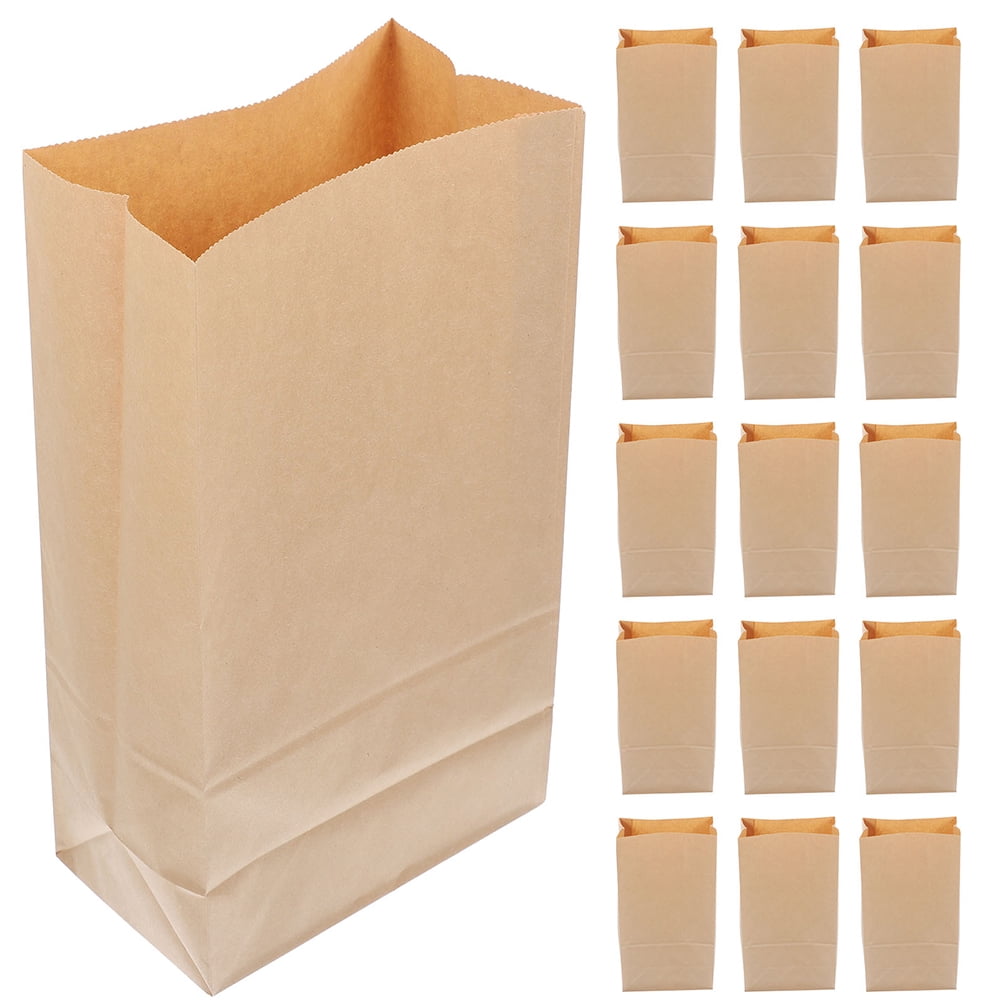 FENGGUIQU Paper Bags Khaki Fruit Vegetable Container Kids Snack Bag ...