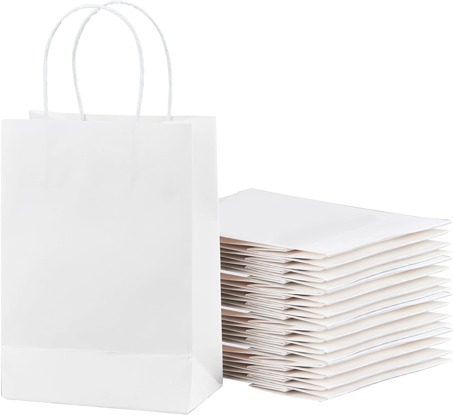 Paper Bags with Handles Bulk Gift Kraft Bags Medium Size, Craft with ...
