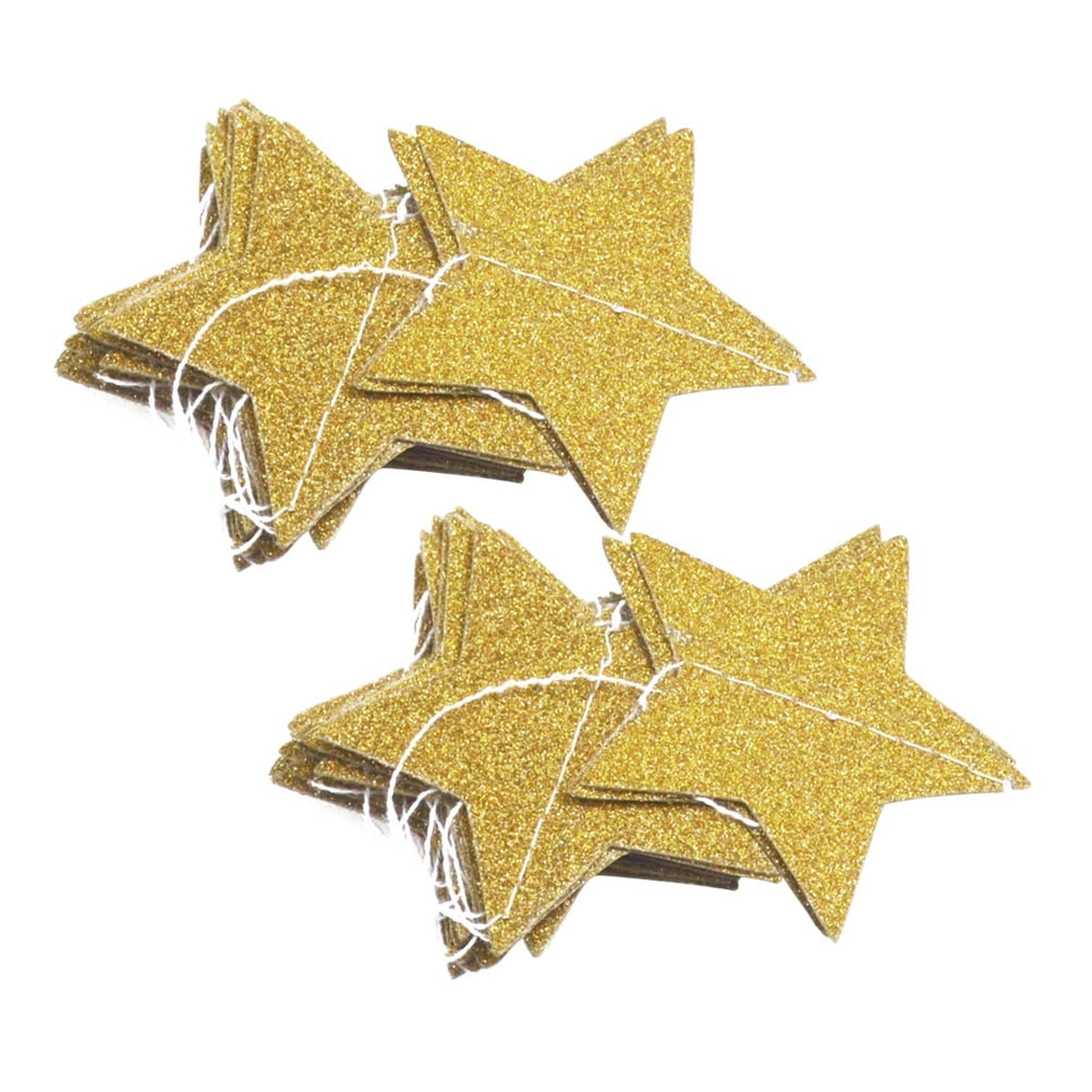 PENIKOKO Paper Star Hanging Bunting Banners Gold Star Gar 2Pcs ...