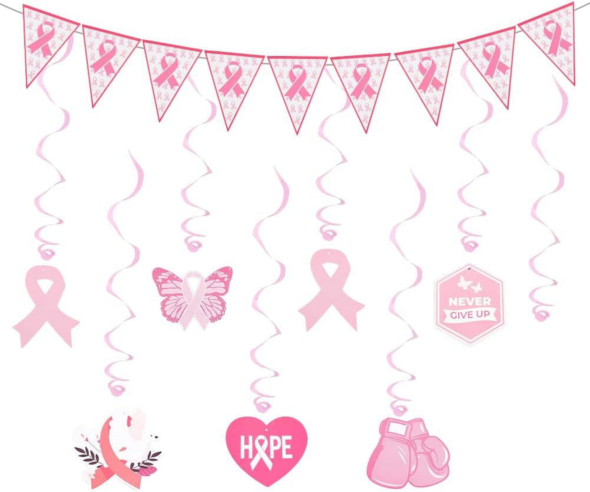 Paper Banners & Breast Cancer Awareness Ribbon Pendant Decoration with ...