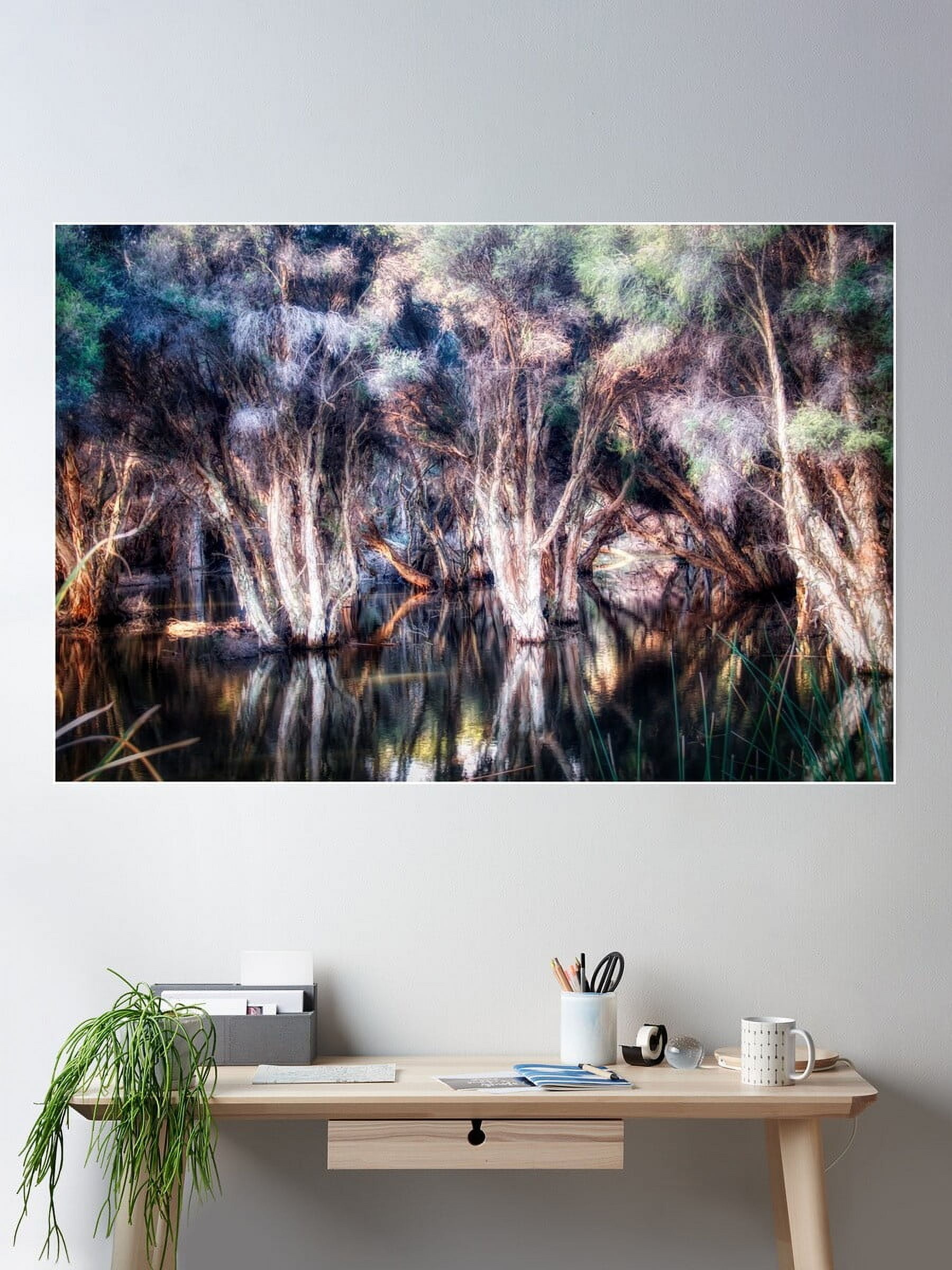 Paper Bark Trees Poster Wall Art, Modern Wall Decor For Living Room ...