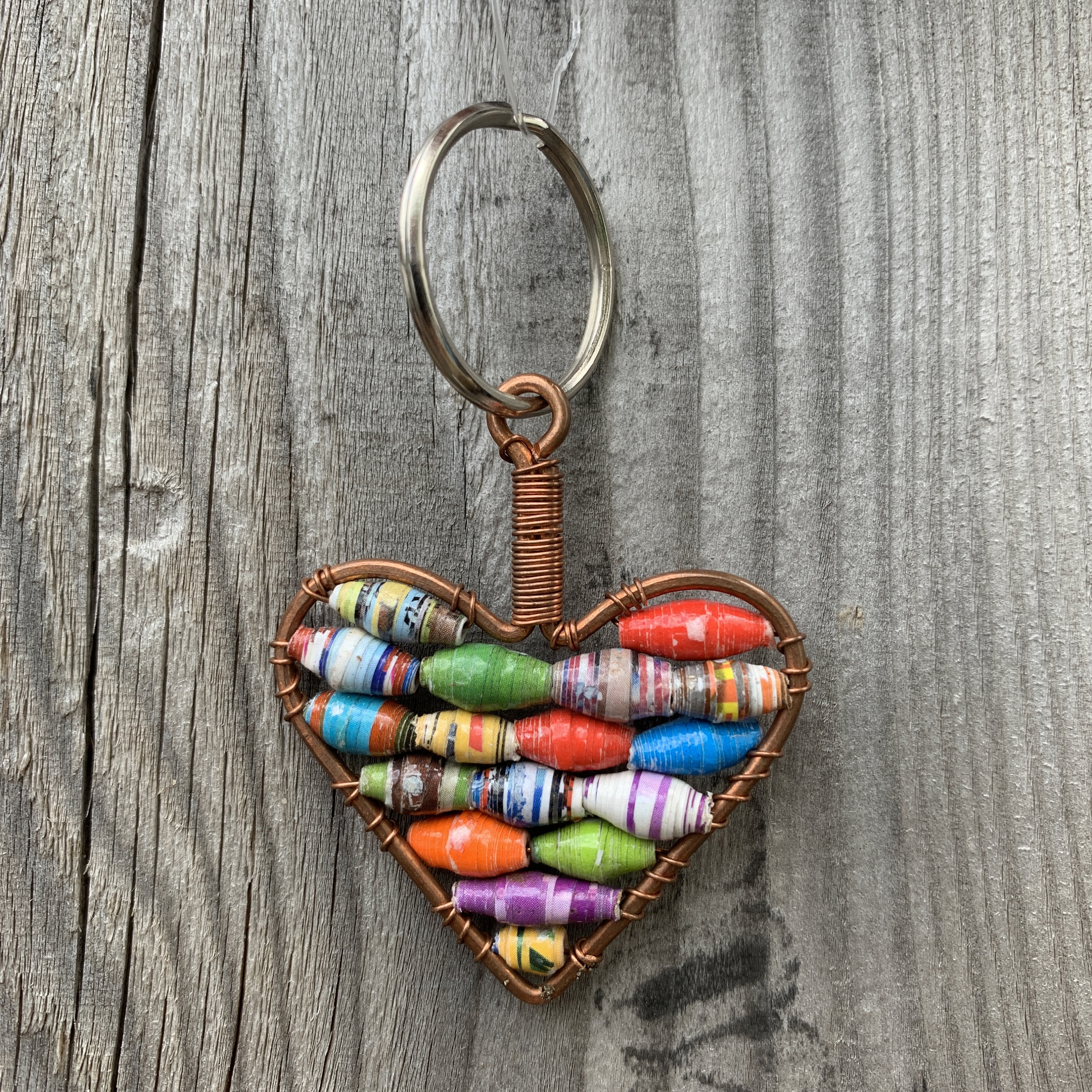 Paper Bead Keychain - Recycled Paper Beads, Sustainable, Fair Trade ...