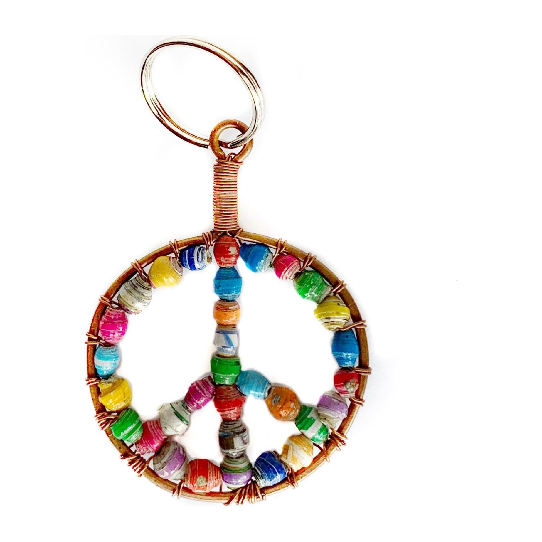 Paper Bead Keychain - Recycled Paper Beads, Sustainable, Fair Trade ...