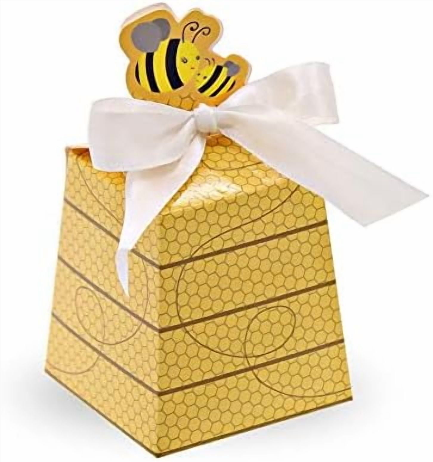 Paper Beehive Gift Boxes - Bumble Bee Candy Boxes with Ribbons, 50PCS ...