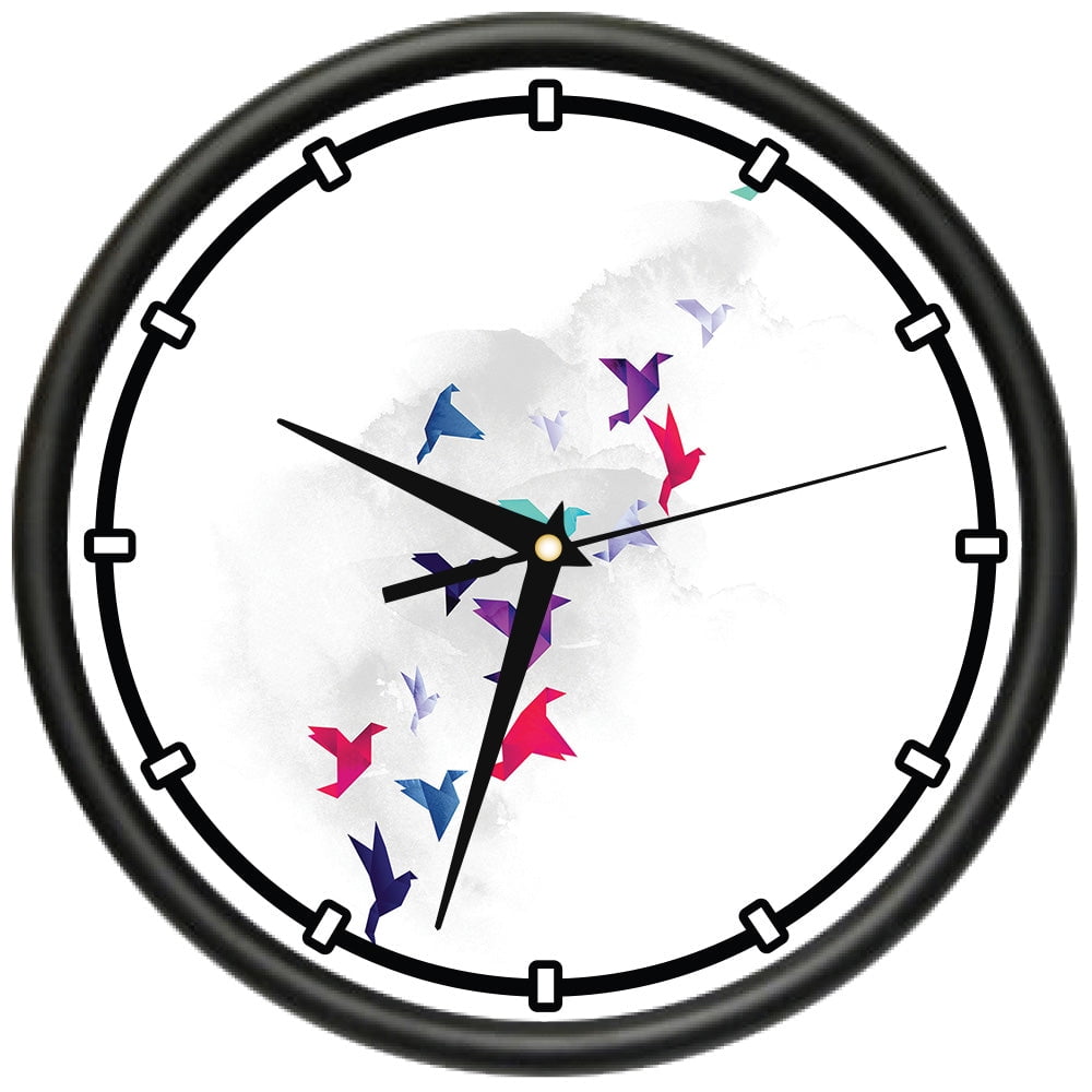 Paper Birds Design Wall Clock | Precision Quartz Movement | Décor For ...