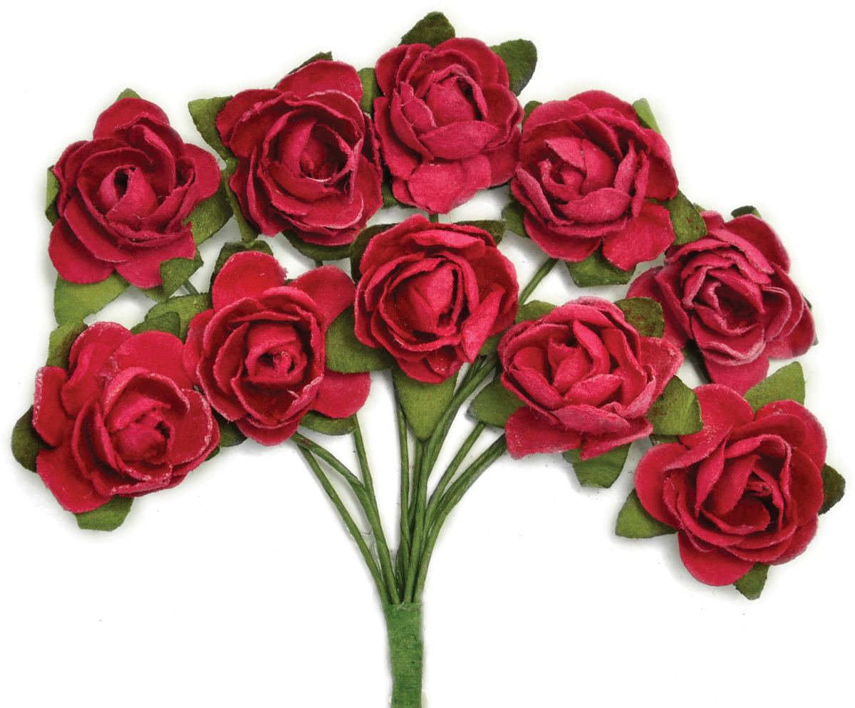 Paper Blooms Mini Flowers Cranberry - Walmart.com