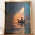 Paper Boat Dreams Whimsical Kids Pastel Mural Glowing Art Unframed ...