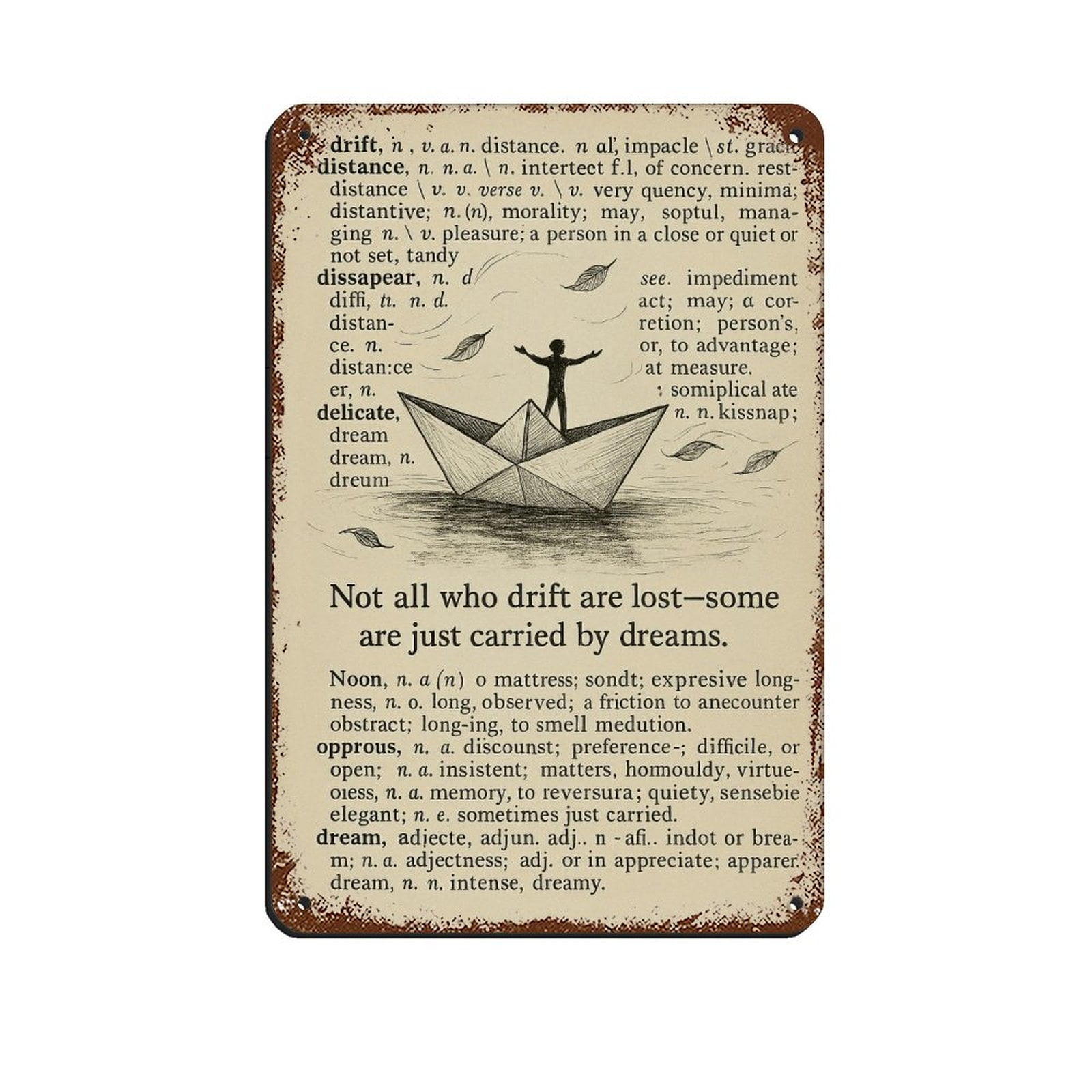 The Paper Boat Drifter Retro Poster Metal Tin Sign Chic Art Retro Iron ...