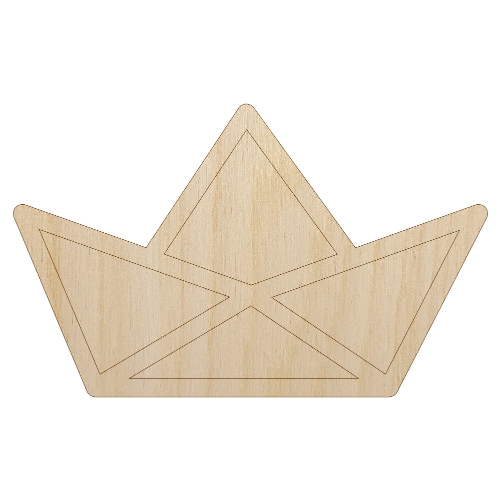 Paper Boat Ship Wood Shape Unfinished Piece Cutout Craft DIY Projects ...