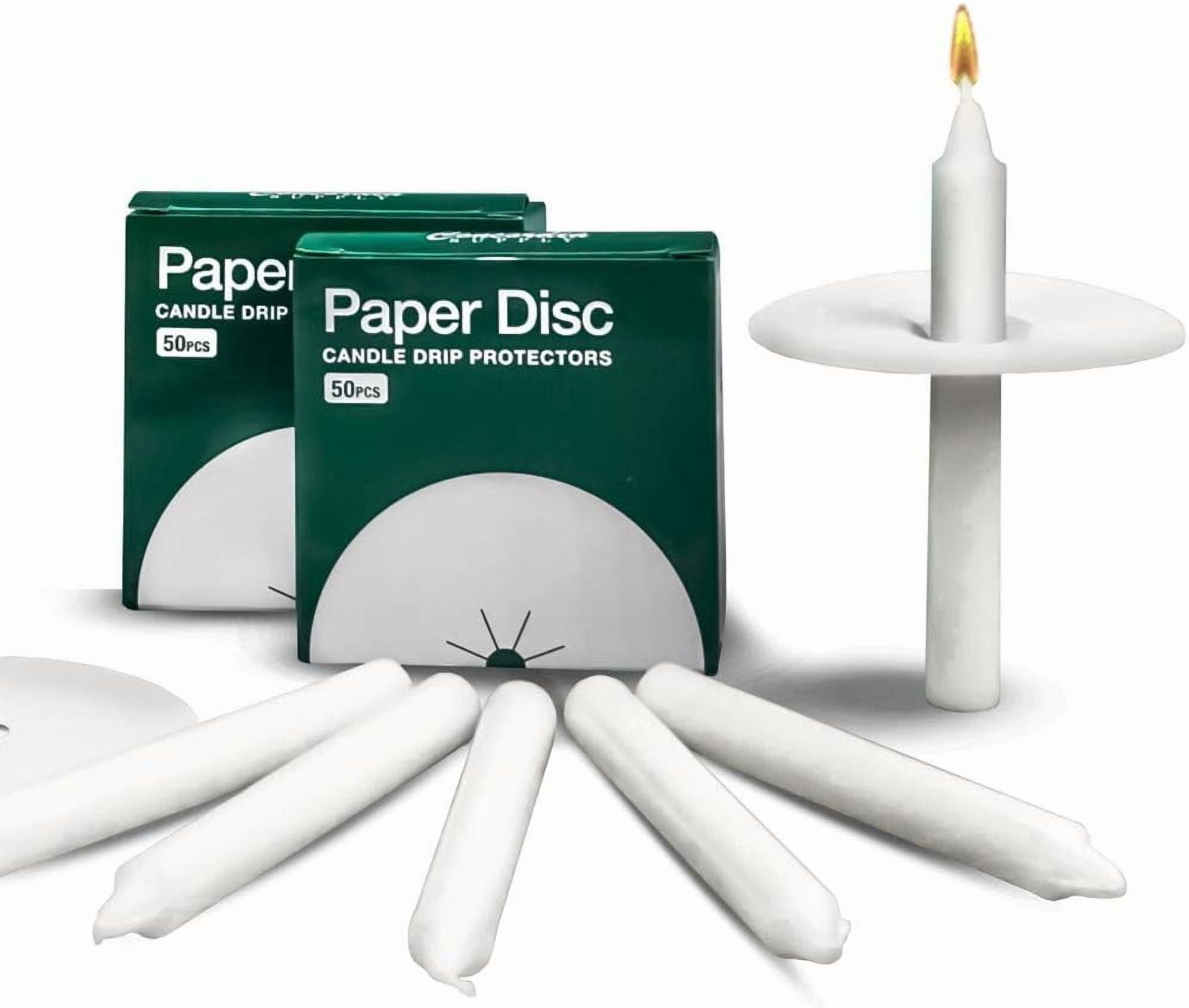 Paper Bobeche Candle Drip Protectors - 4.25" x 1/2" Candles w/Easy to ...