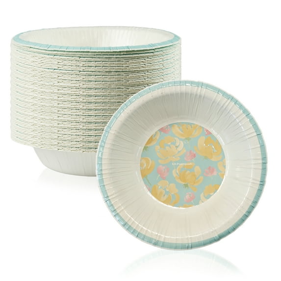 Paper Bowls 16oz, 50 Count Disposable Paper Soup Bowls, Heavy Duty ...