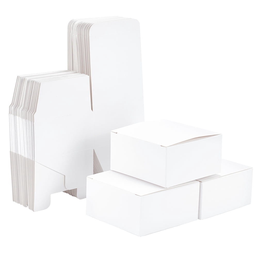 Paper Box Jewelry Box Square White 8x8x4cm - Walmart.com