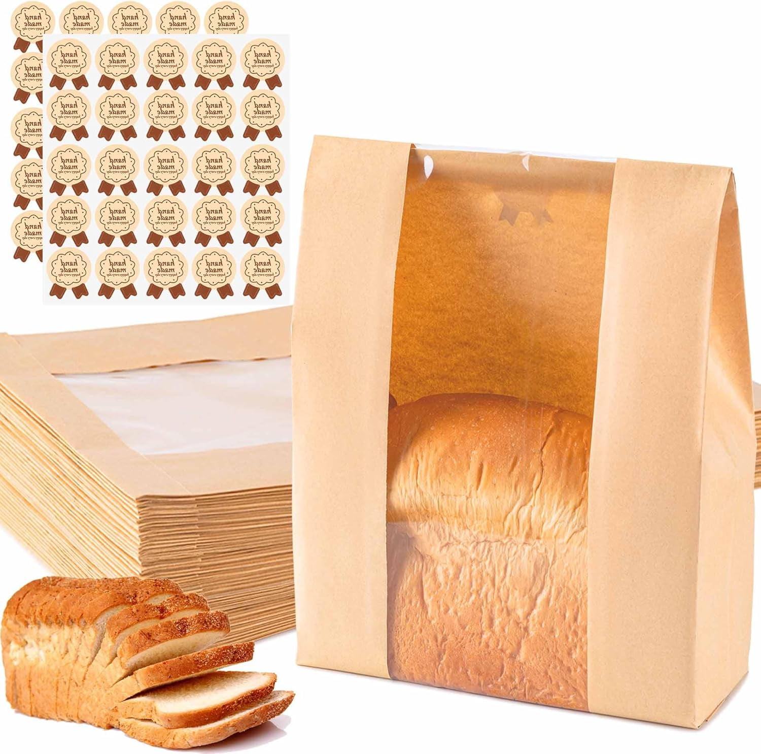 Paper Bread Bags 25PCS, Sourdough Bread Bags for Homemade Bread, Large ...