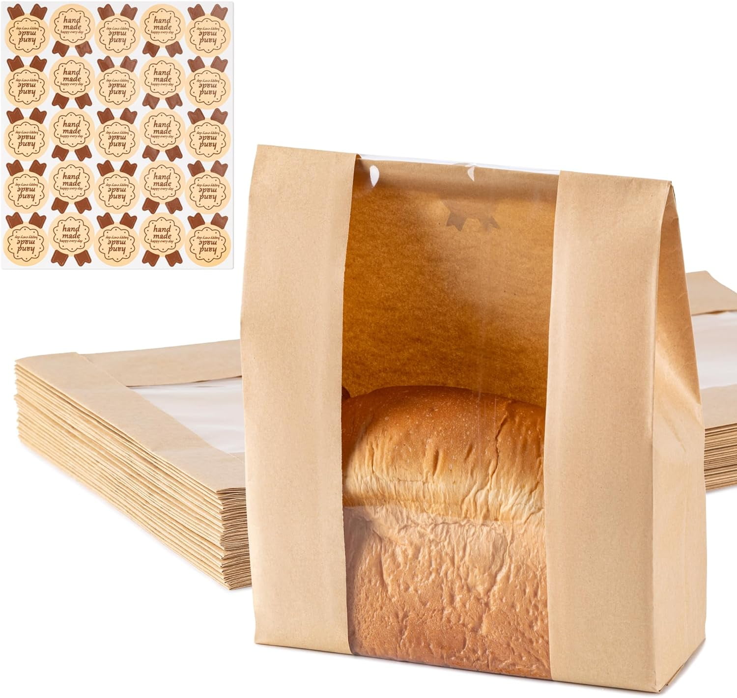 Paper Bread Bags 50PCS, Bread Bags for Homemade Bread, Large Bakery ...