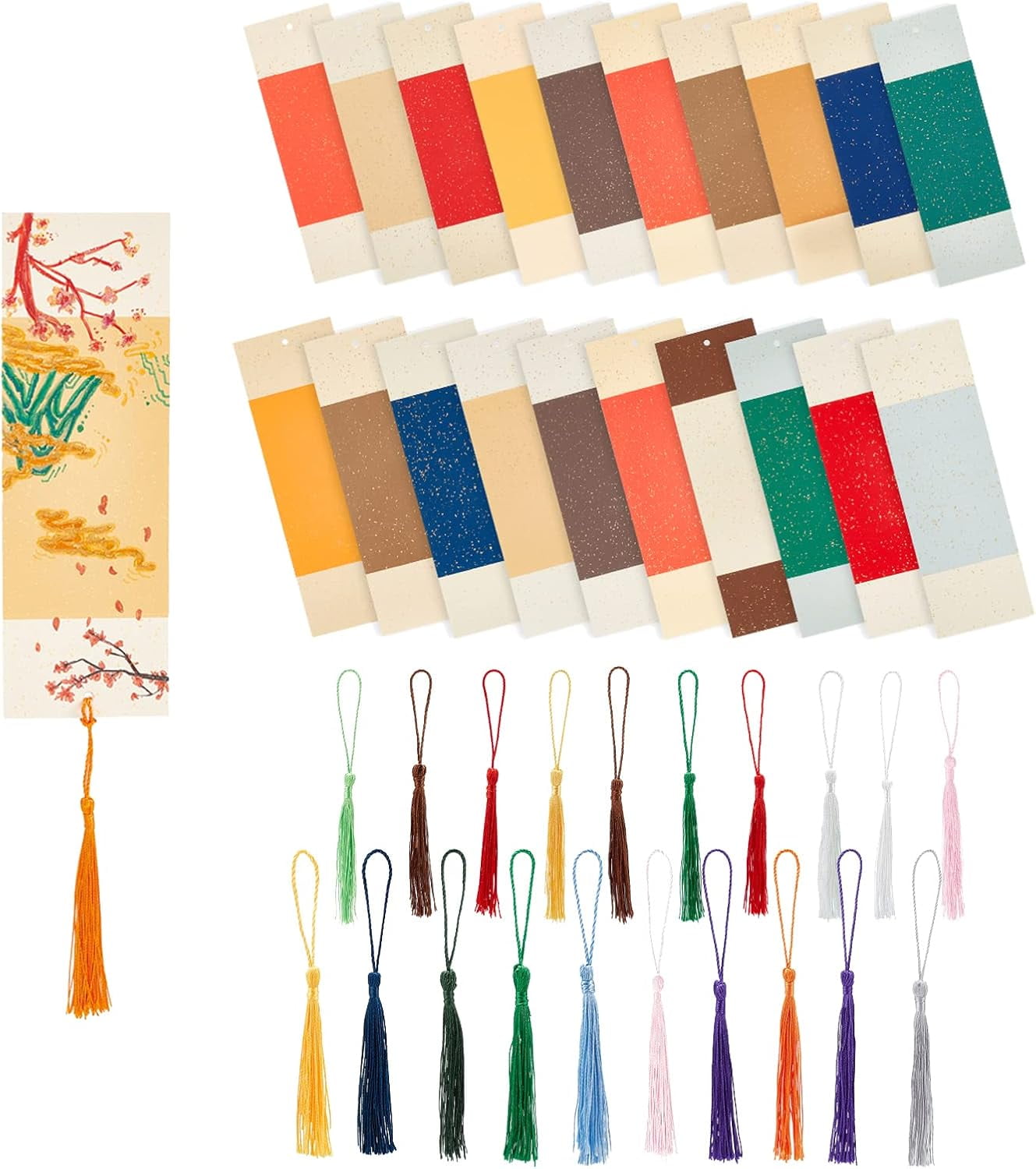 Paper Calligraphy Bookmark, 20pcs 8.2x2.7 7x2.3 Inch Rectangle Blank ...