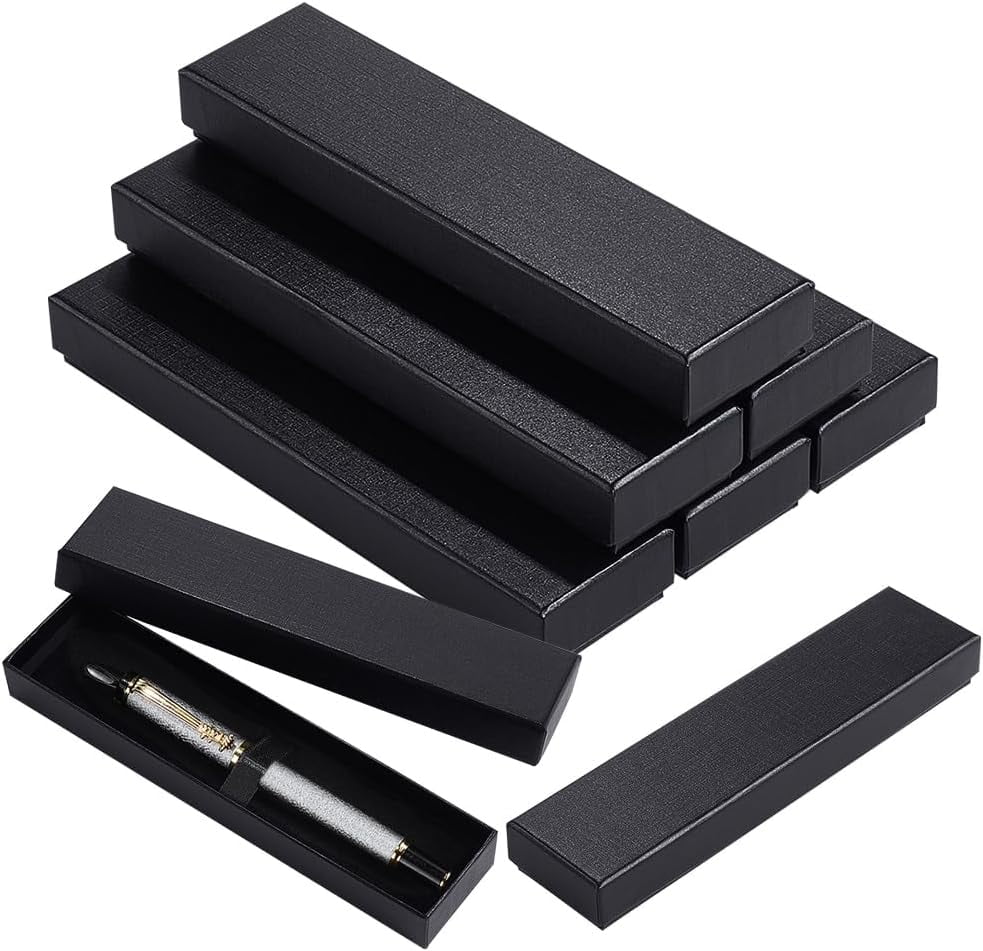 Paper Cardboard Pen Package boxes Pen Gift boxes Rectangle Black 17.4x4 ...