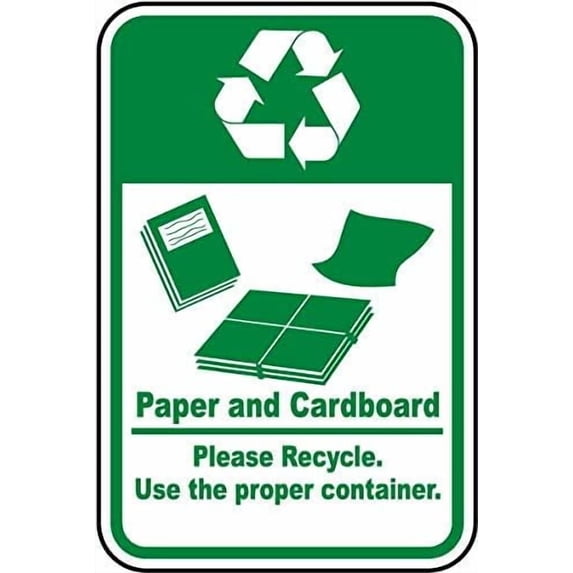 Paper & Cardboard Recycle Sign Facility Signs Conservation Metal Tin \8 ...