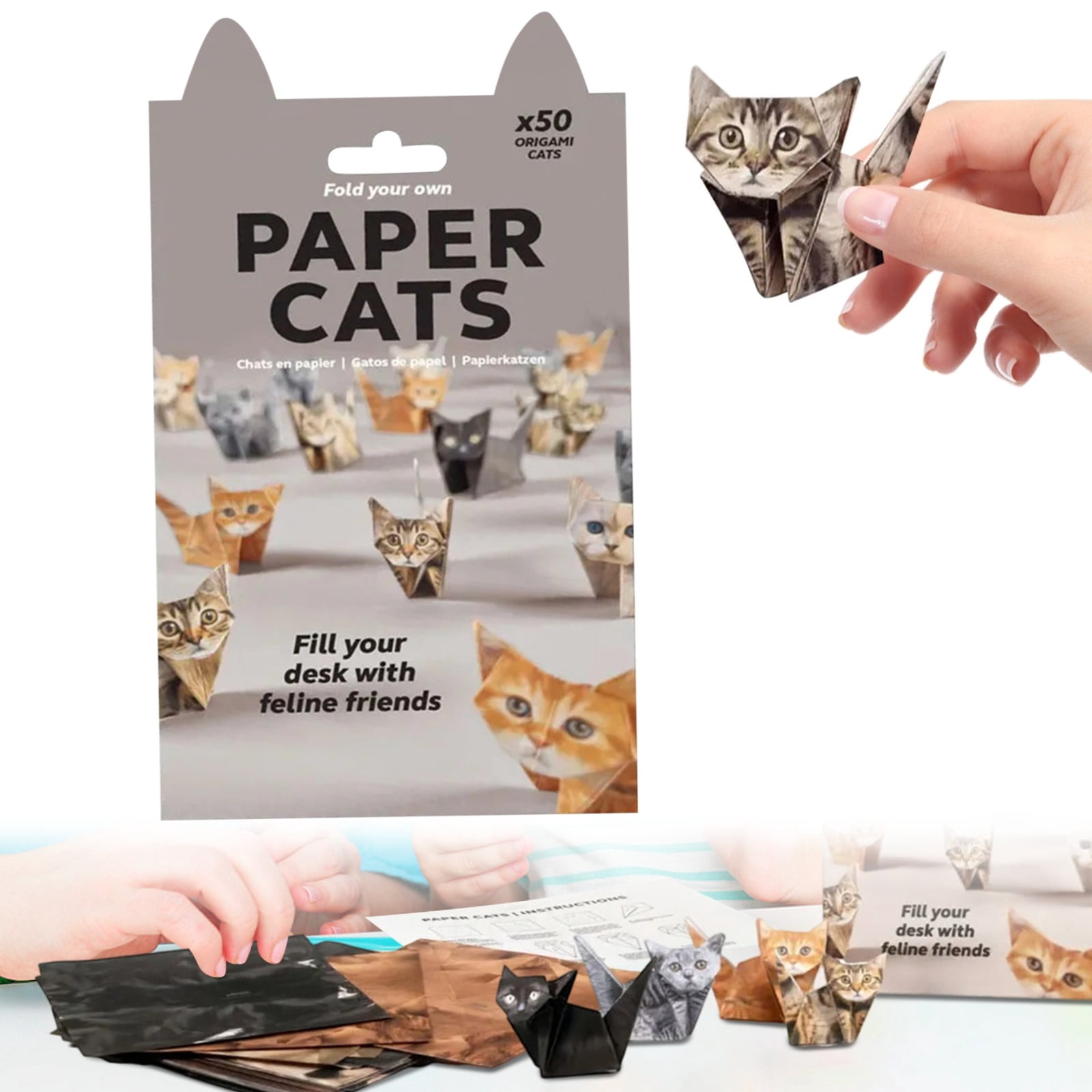 Paper Cats Origami, 50 Sheets 3D Handmade DIY Origami Paper to Fold ...