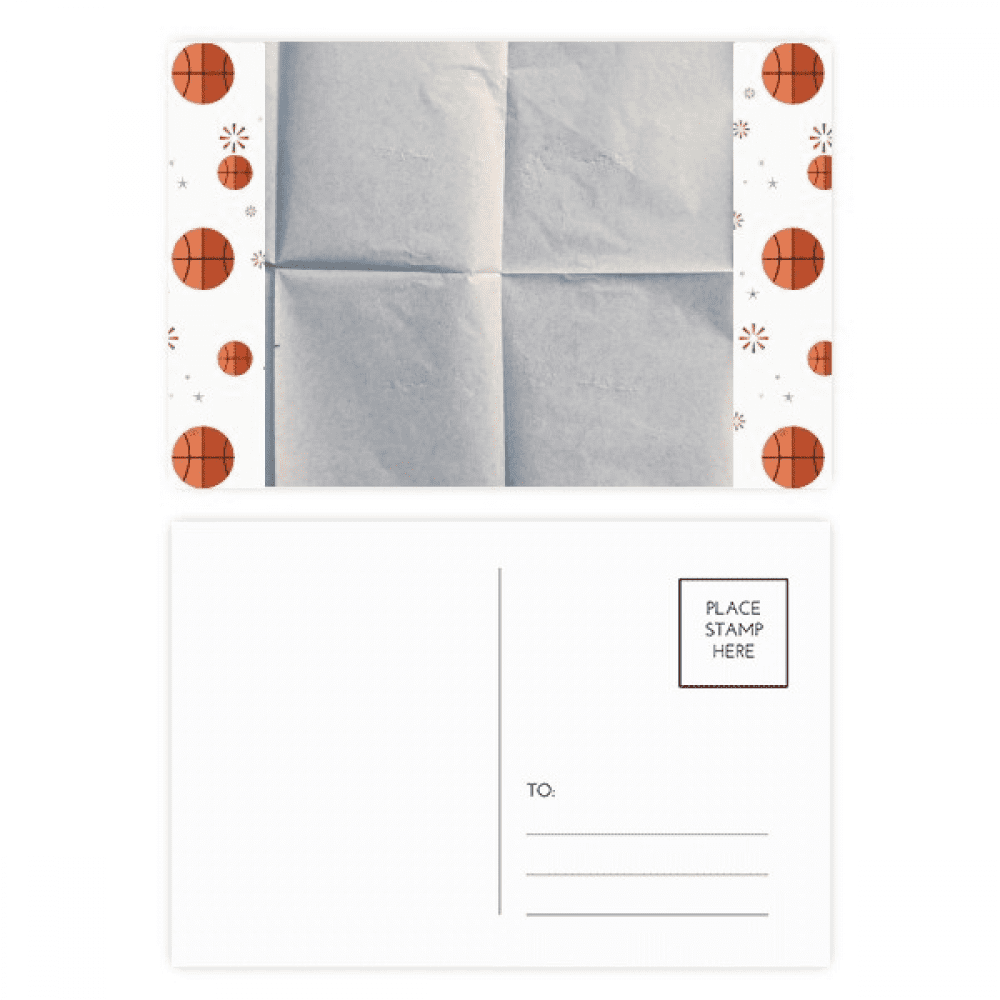 Paper Clean Neat Fold Texture Basketball Postcard Set Thanks Card ...