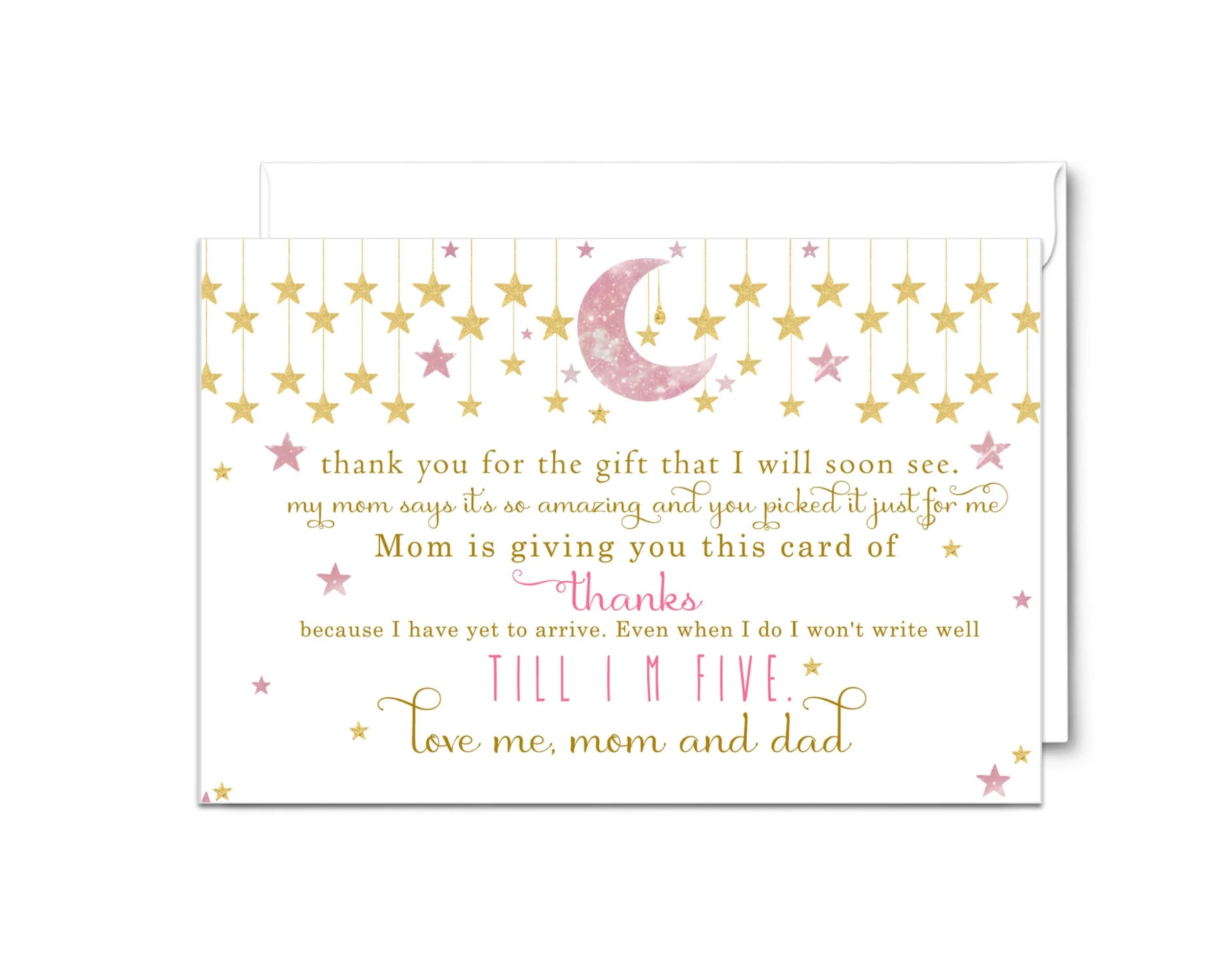 Paper Clever Party Twinkle Little Star Baby Shower Thank You Cards with ...