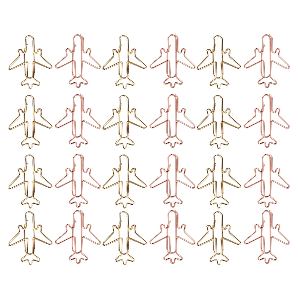 Paper Clip Airplane Shape Clips Memo Clamps Iron Wire Plating Bookmarks ...