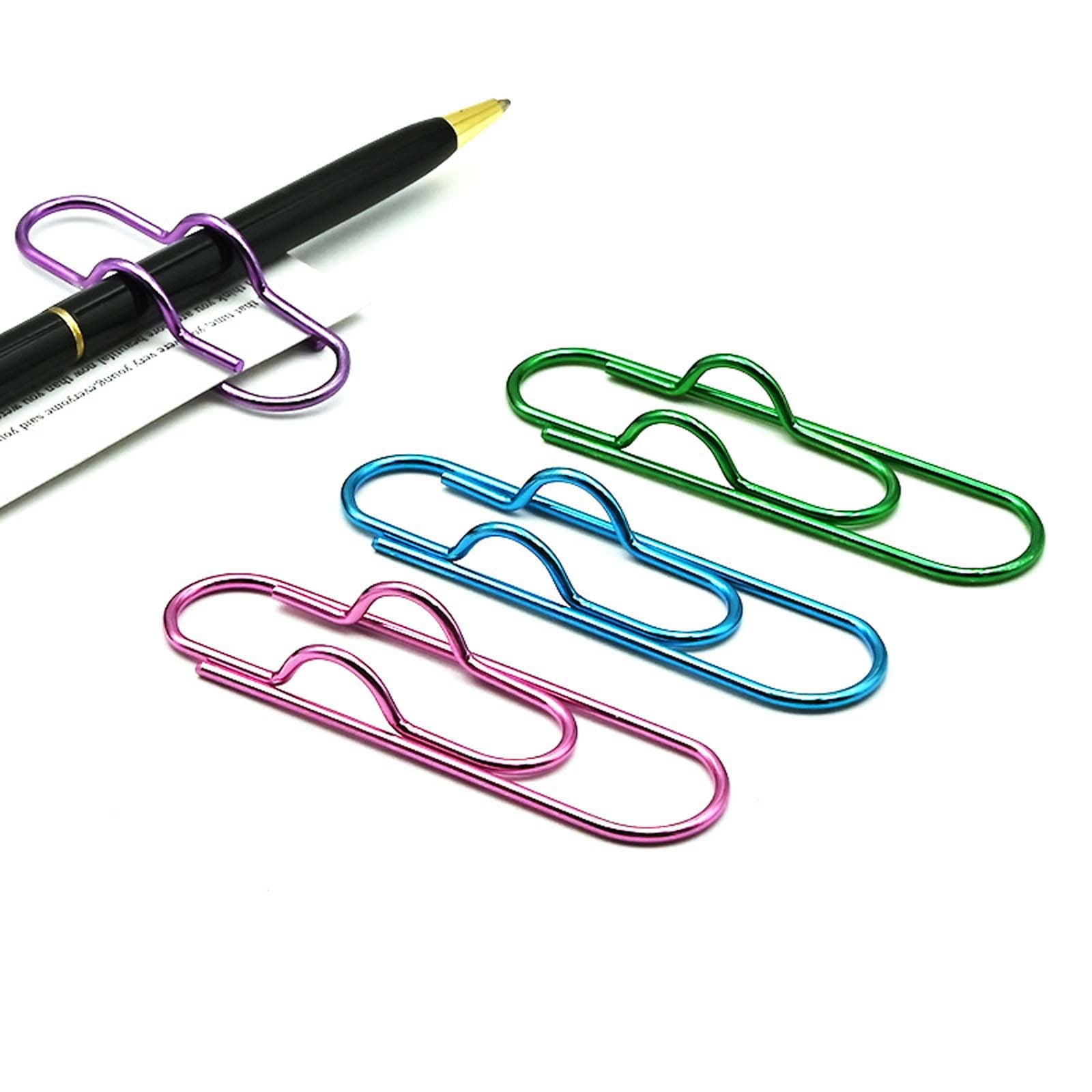 Paper Clip Bookmark Pen Holder, Metal Desk Clip, Durable Workstation ...