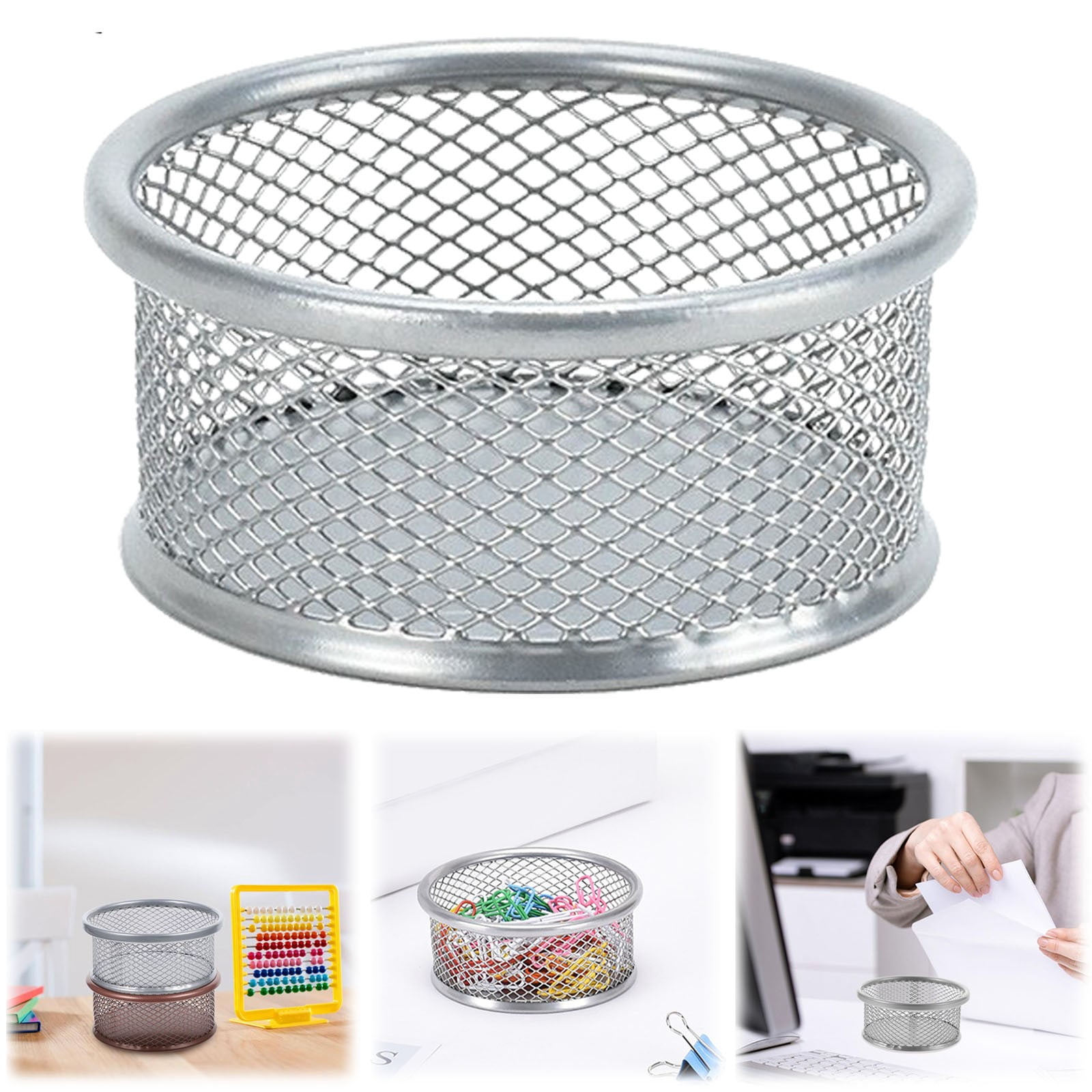 Paper Clip Holder, Paperclip Holders for Desk, Wire Mesh Paperclip Dish ...