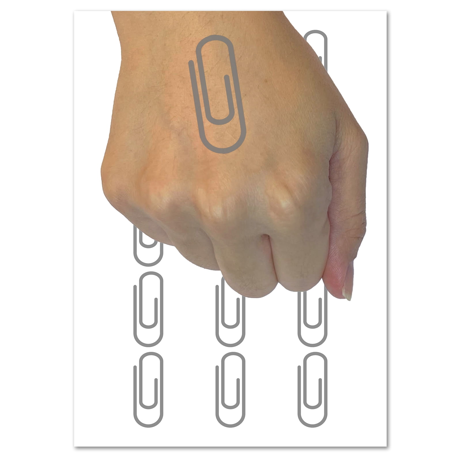 Paper Clip Symbol Water Resistant Temporary Tattoo Set Fake Body Art ...