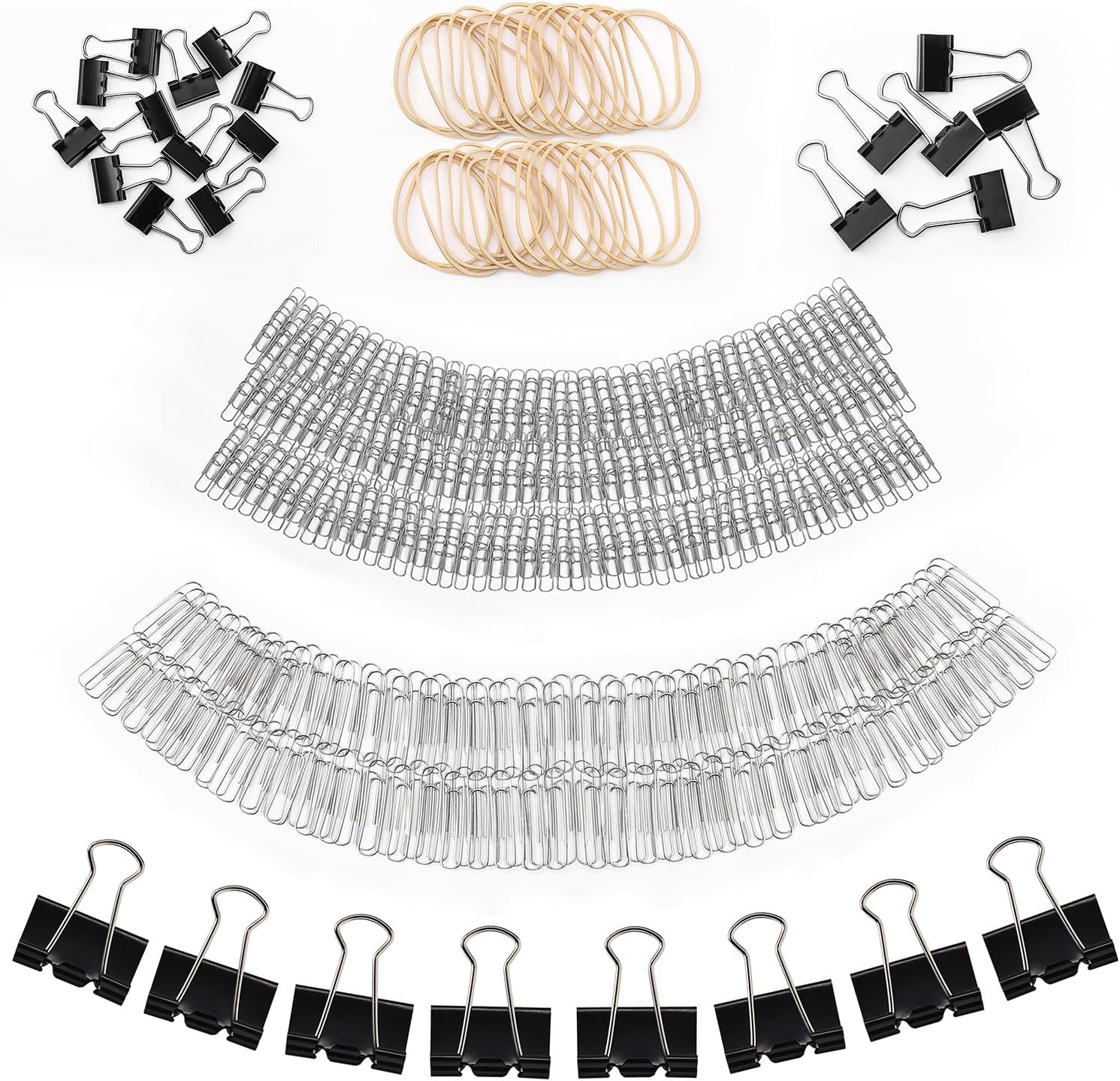 Paper Clips and Binder Clips, 272 PCS, Assorted Colors Medium, Small ...