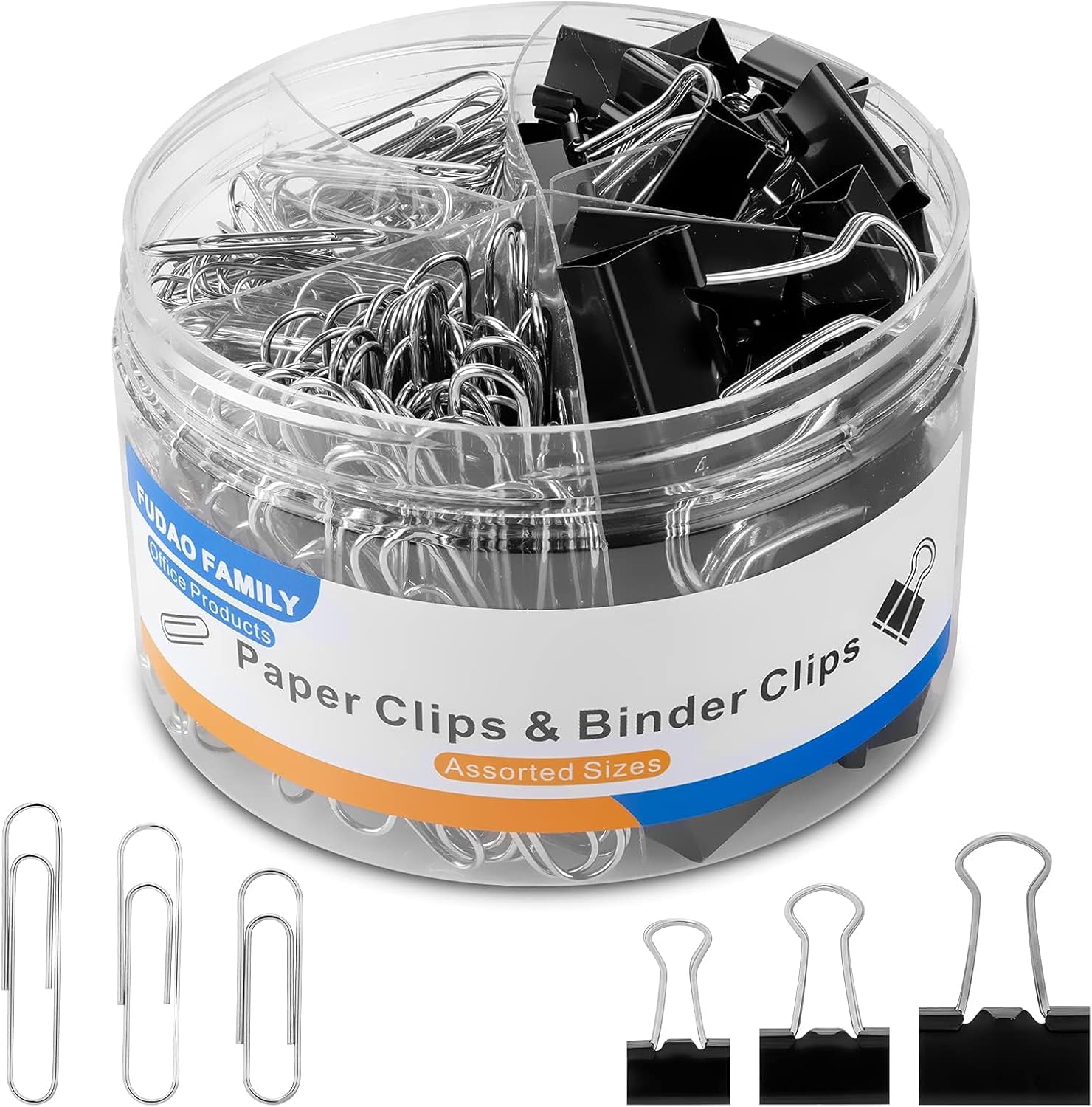 Paper Clips & Binder Clips, 340 PCS Assorted Sizes, Silver & Black ...