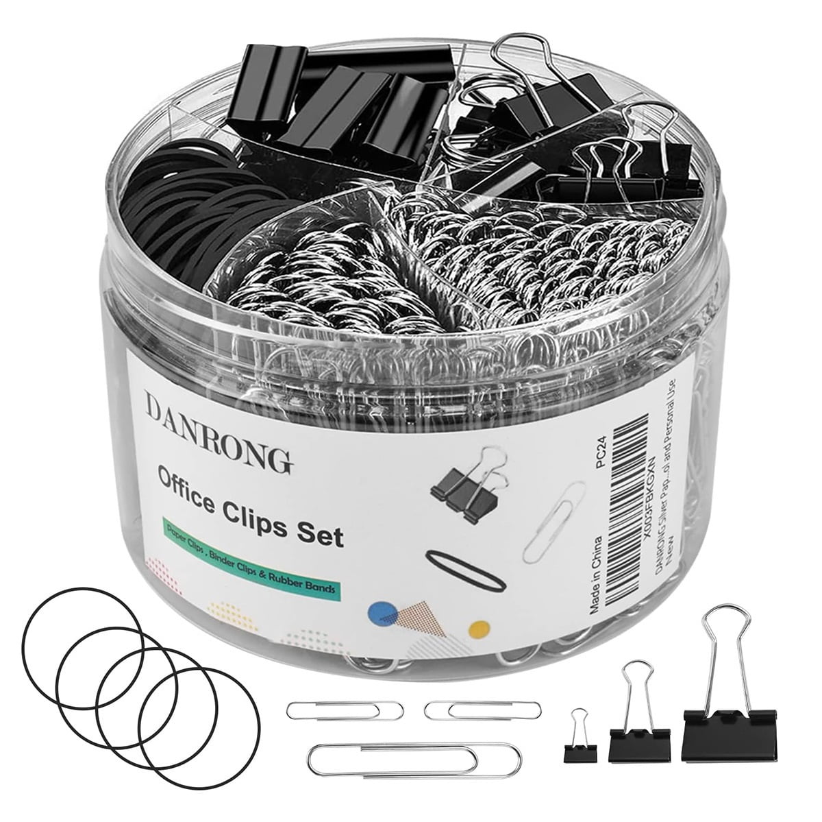 Paper Clips Binder Clips Set, Assorted Size Paper Clips and Binder ...
