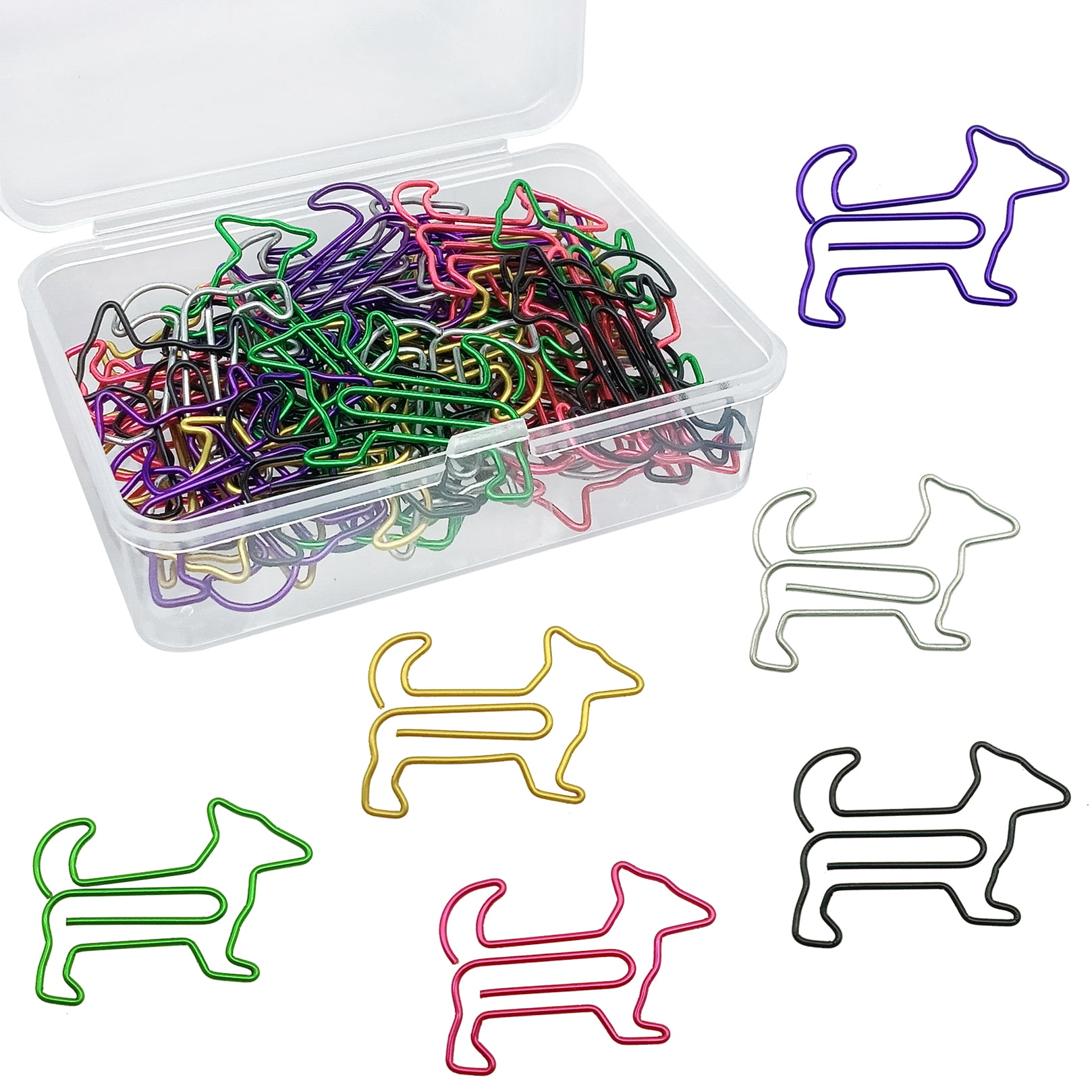 Paper Clips Cute Dog Shaped Metal 6 Colorful Designs 50-Pack - Walmart.com