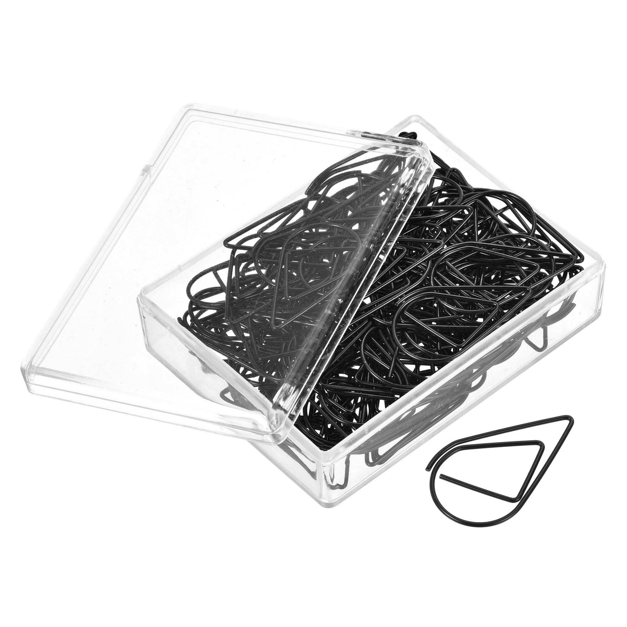 Paper Clips Drop-Shaped with Box 1.3 Inch Black for Organize Office ...