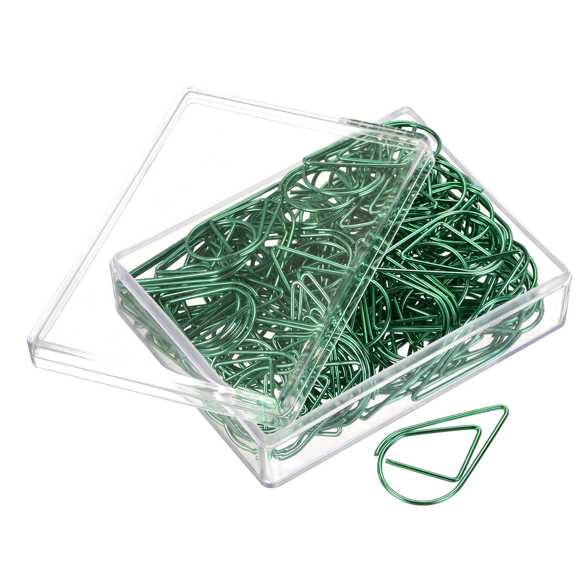 Paper Clips Drop-Shaped with Box 1.3 Inch Green for Organize Office ...