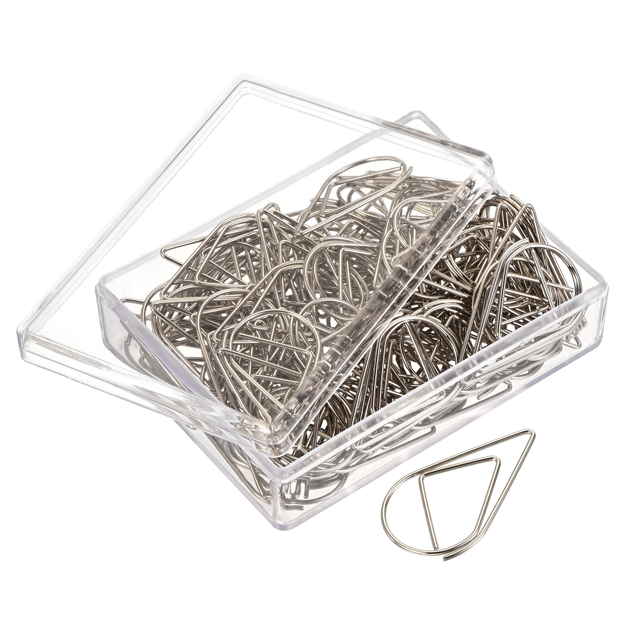 Paper Clips Drop-Shaped with Box 1.3 Inch Silver for Organize Office ...
