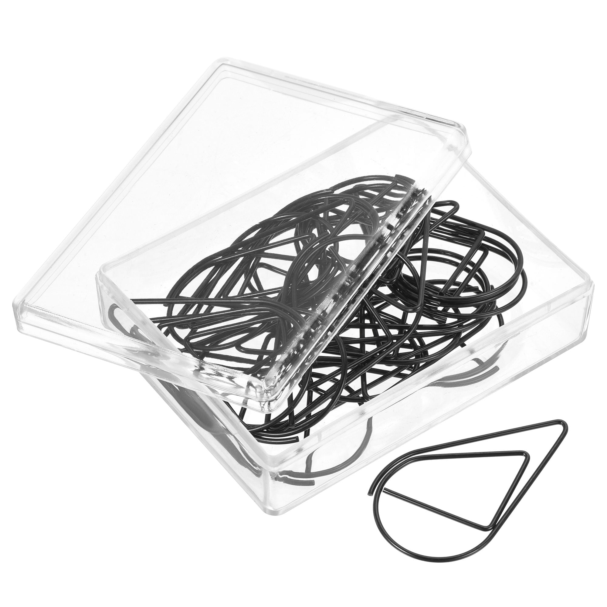 Paper Clips Drop Shaped with Box 2 Inch Black for Organize Office Home ...