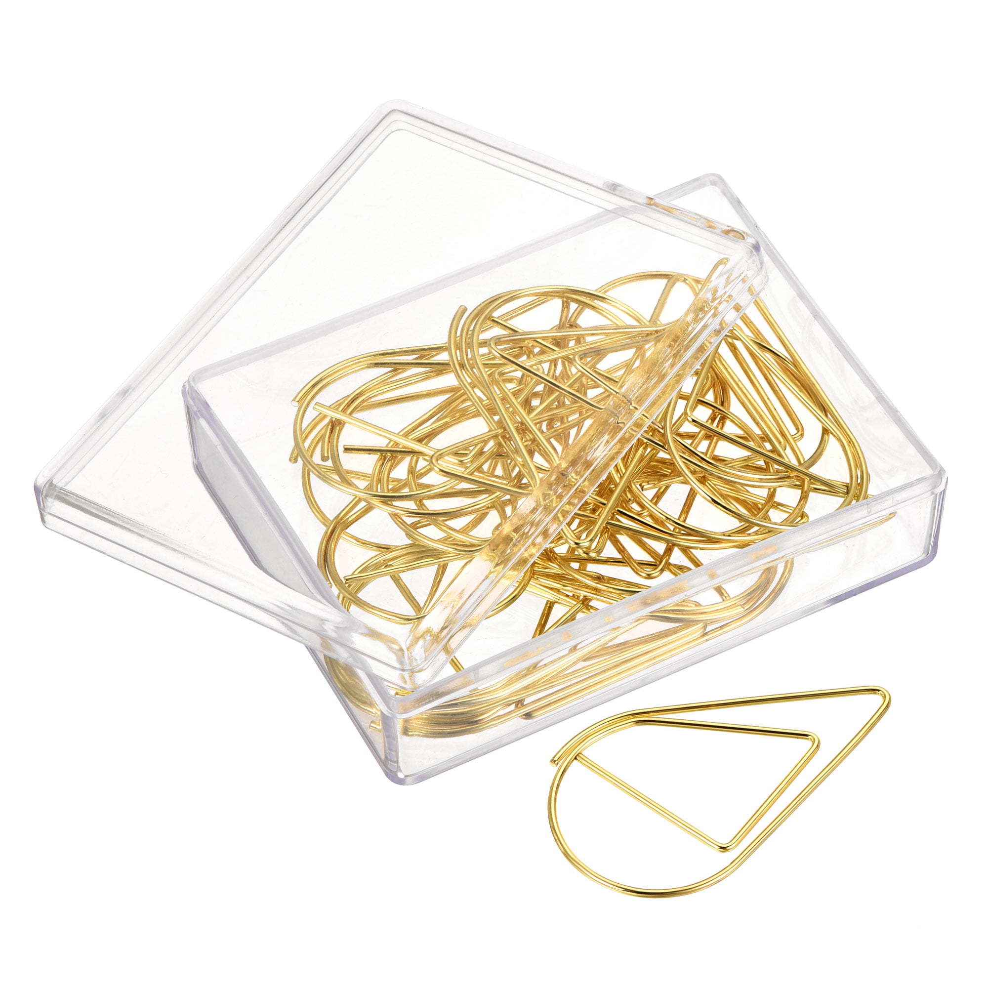 Paper Clips Drop-Shaped with Box 2 Inch Gold Tone for Organize Office ...
