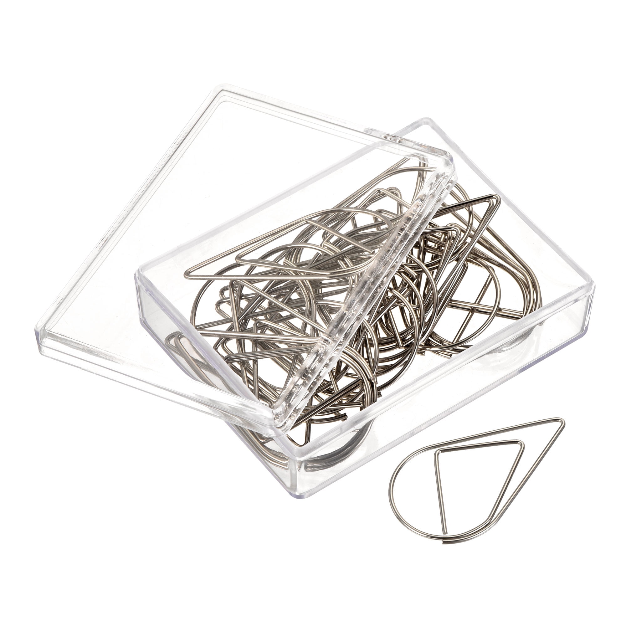 Paper Clips Drop-Shaped with Box 2 Inch Silver for Organize Office Home ...