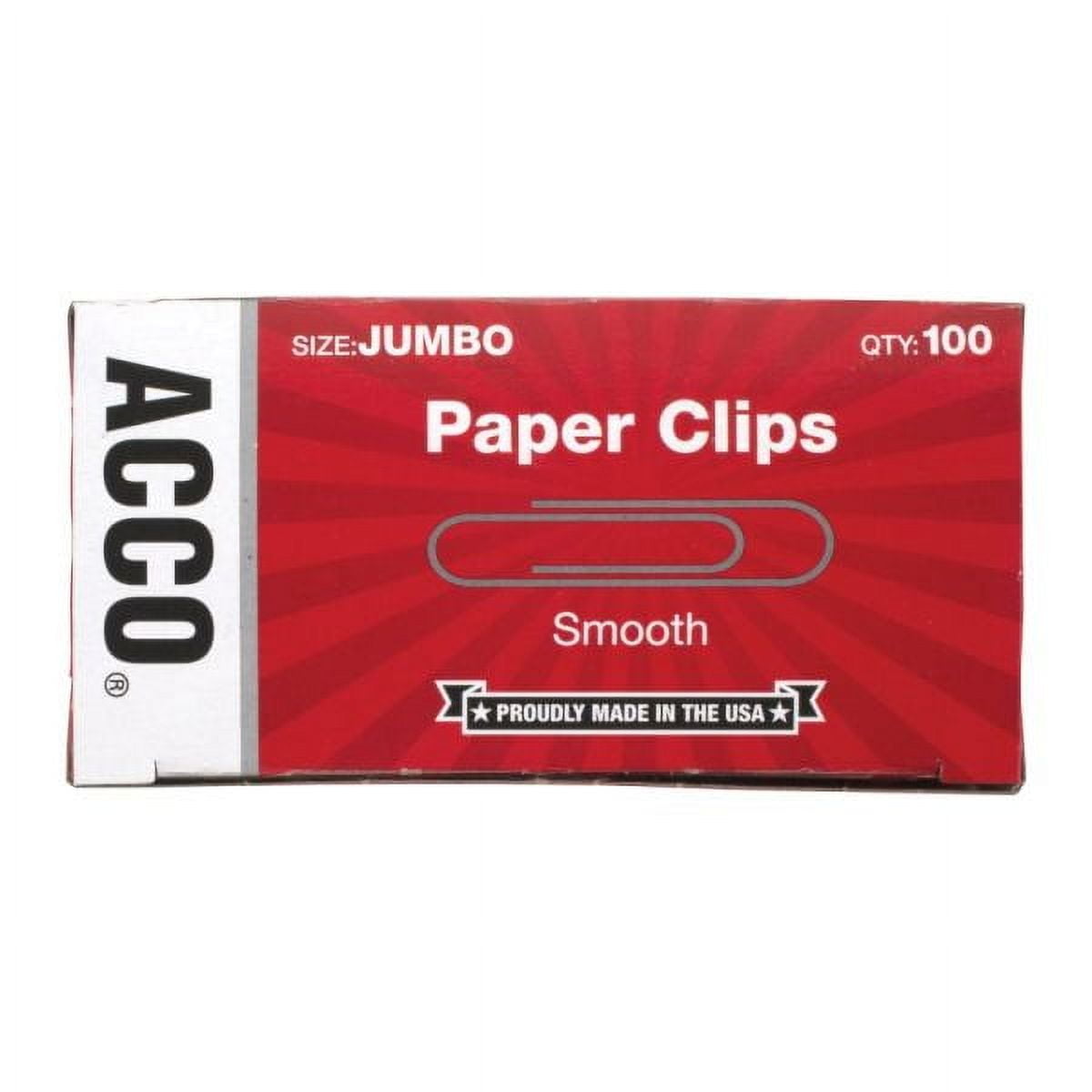 1 piece ACCO Economy Smooth Paper Clips, 1000 Total, Jumbo, Silver, 100 ...