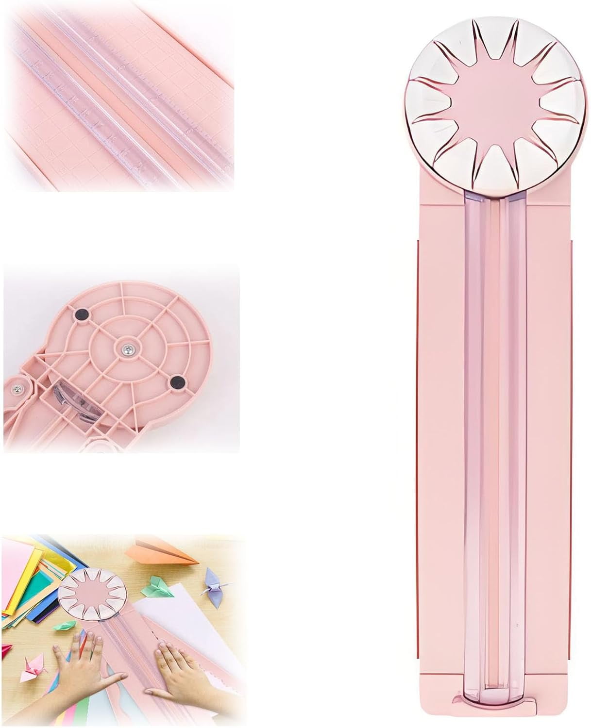 Paper Craft Edge Cutter, 12 in 1 Rotary Paper Cutter with Rotating Disc ...