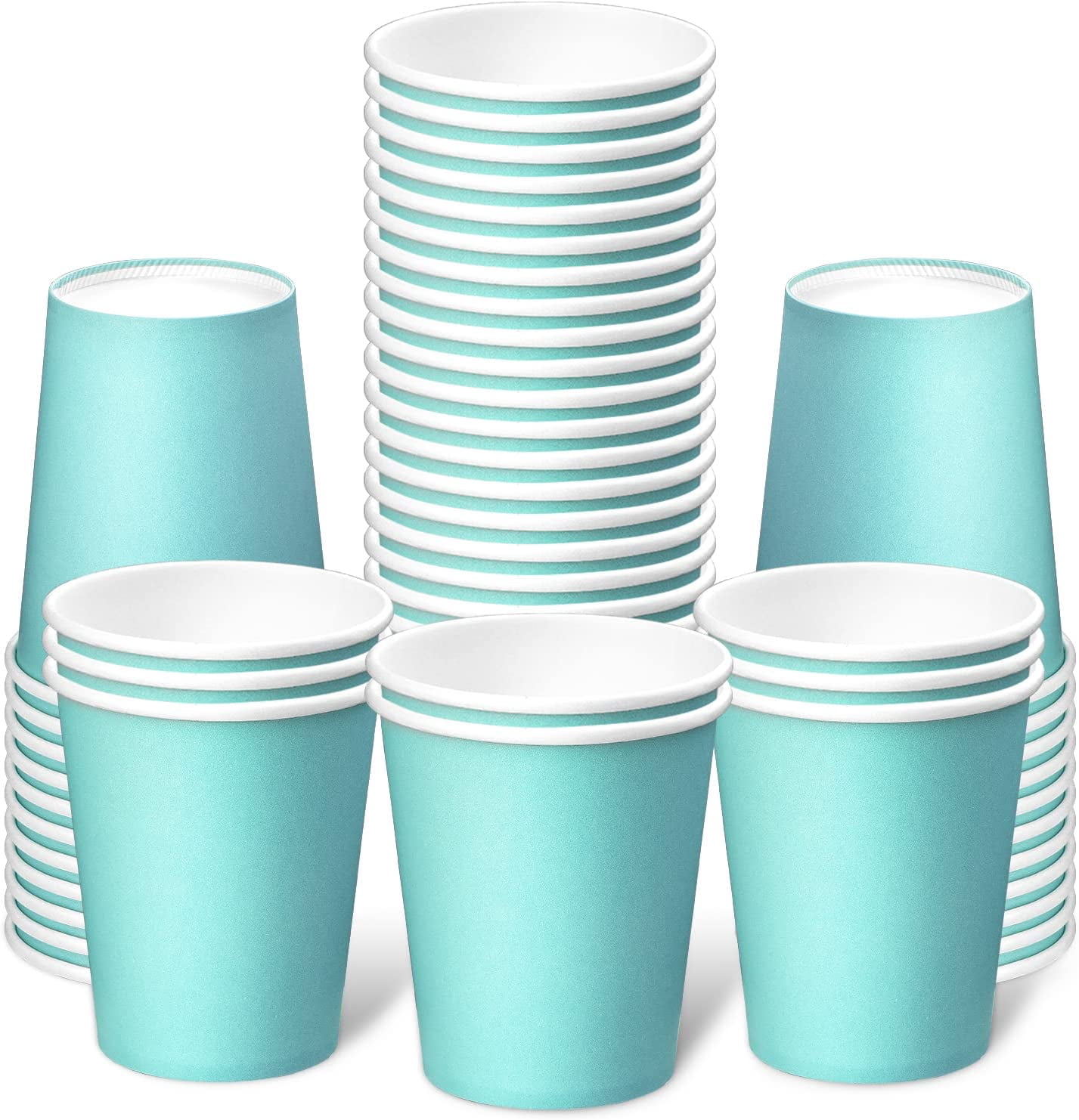Paper Cups 8 oz 50 Pack, Disposable Paper Coffee Cups for Hot or Cold ...