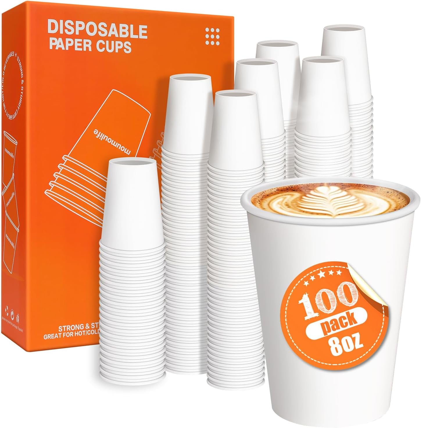 Paper Cups, Hot Paper Coffee Cups, Leak-Proof Disposable Coffee Cups ...