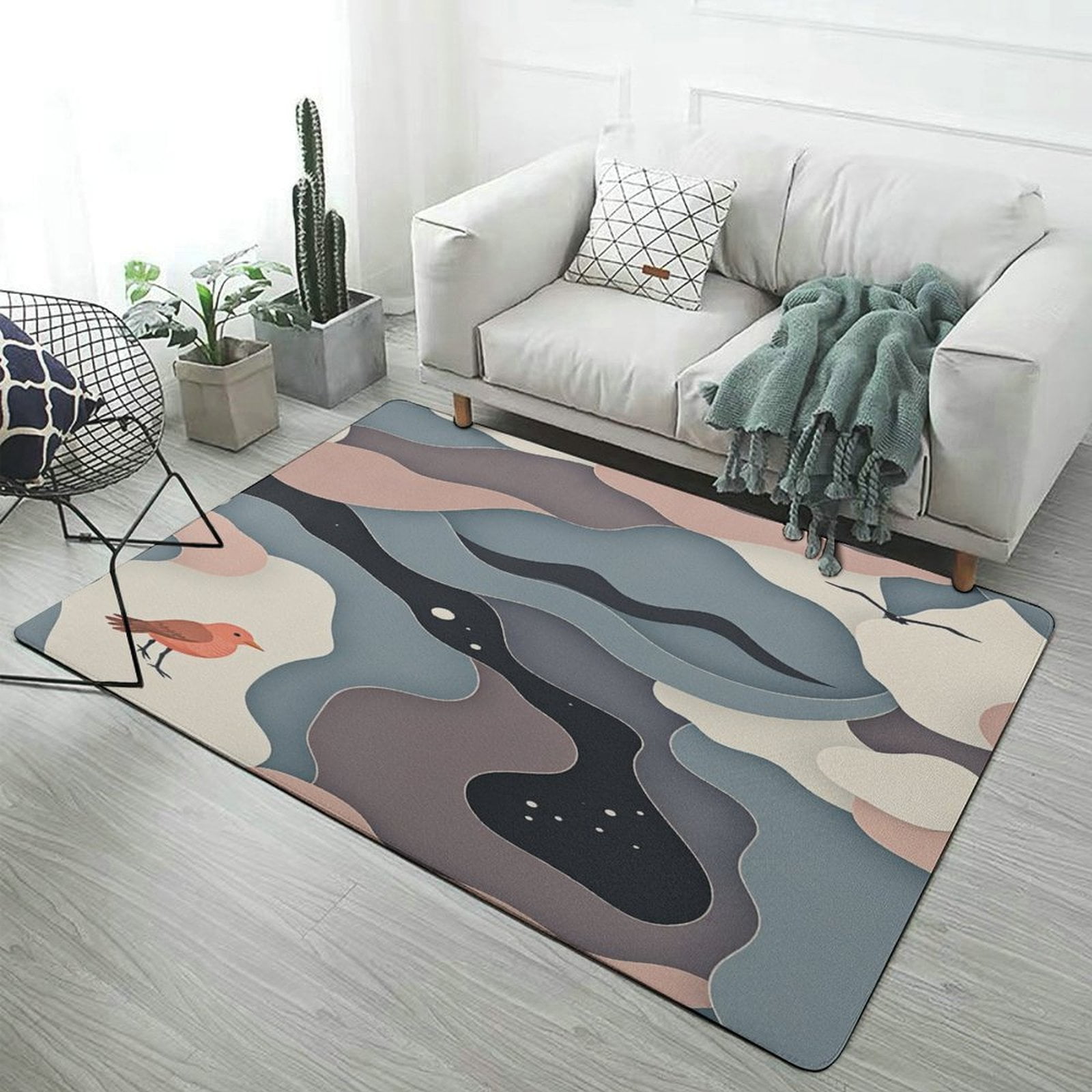 Paper Cut Art Light Luxury Home Carpets Living Room Ration Large Rugs ...