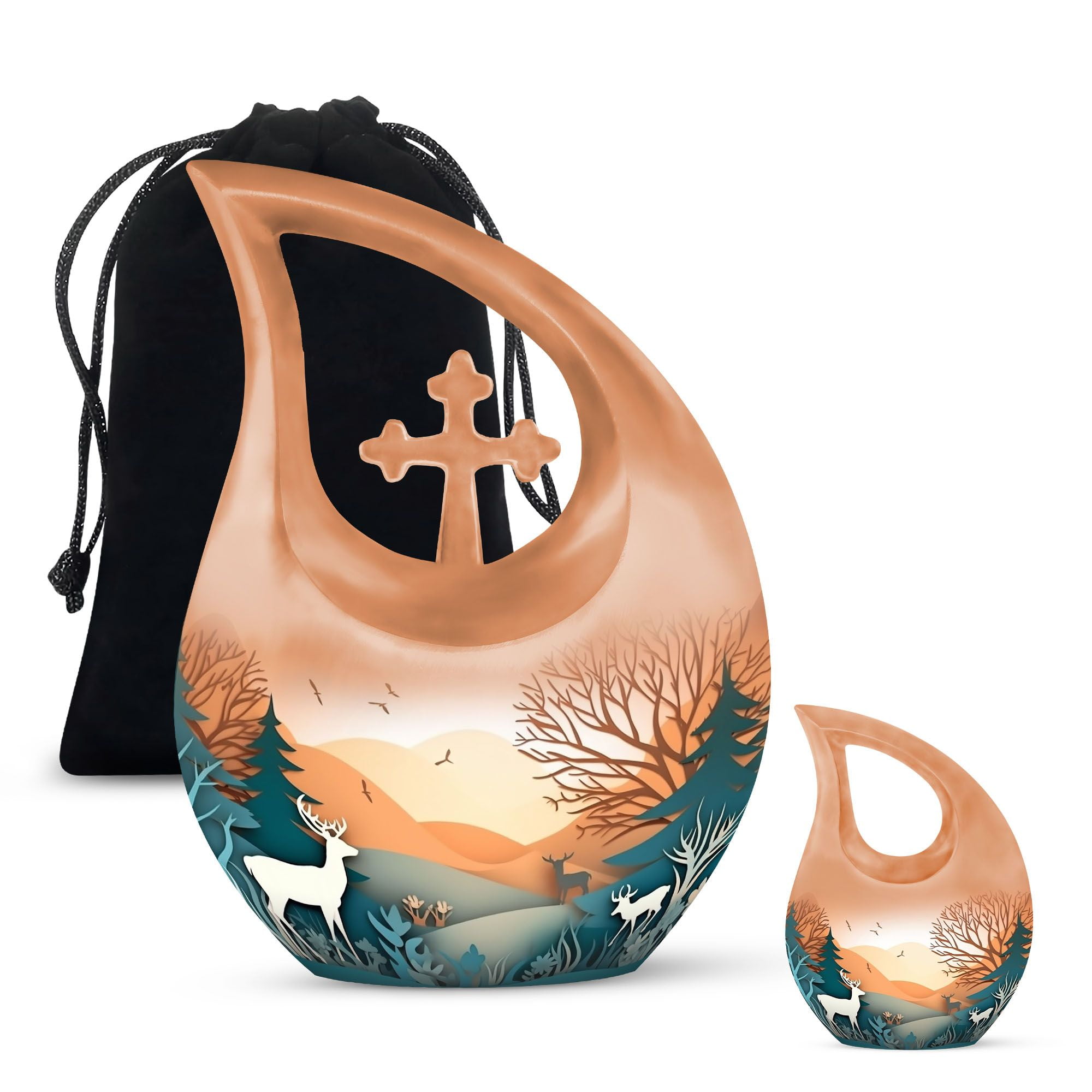 Paper Cut Out Deer Forest Urn - Cremation Urns For Ashes For Men ...