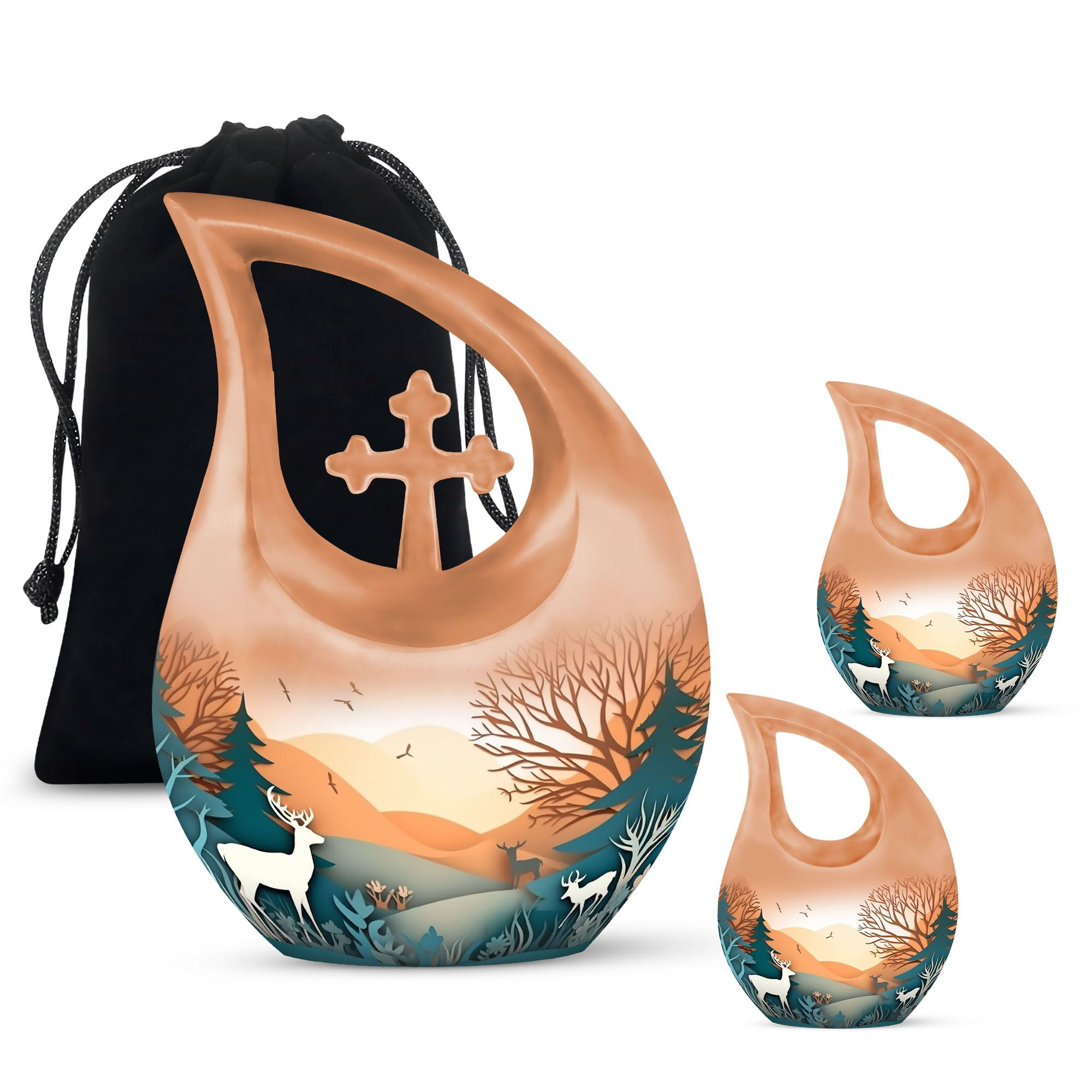 Paper Cut Out Deer Forest Urn - Urn For Human Ashes Adult Female ...